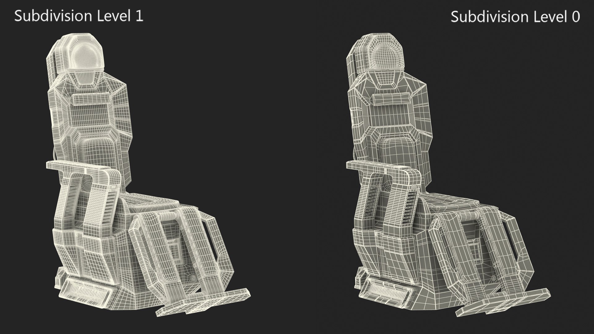 3D Pilot Seat Futuristic Grey Model - TurboSquid 2004679