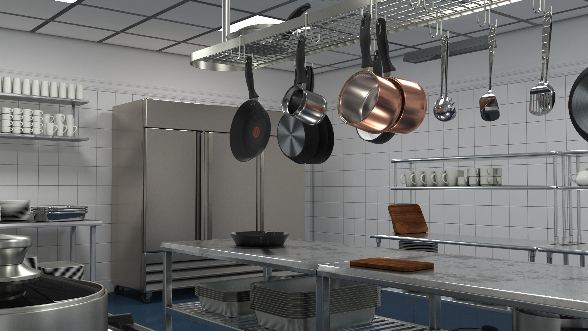 3D Commercial Kitchen - TurboSquid 1460456