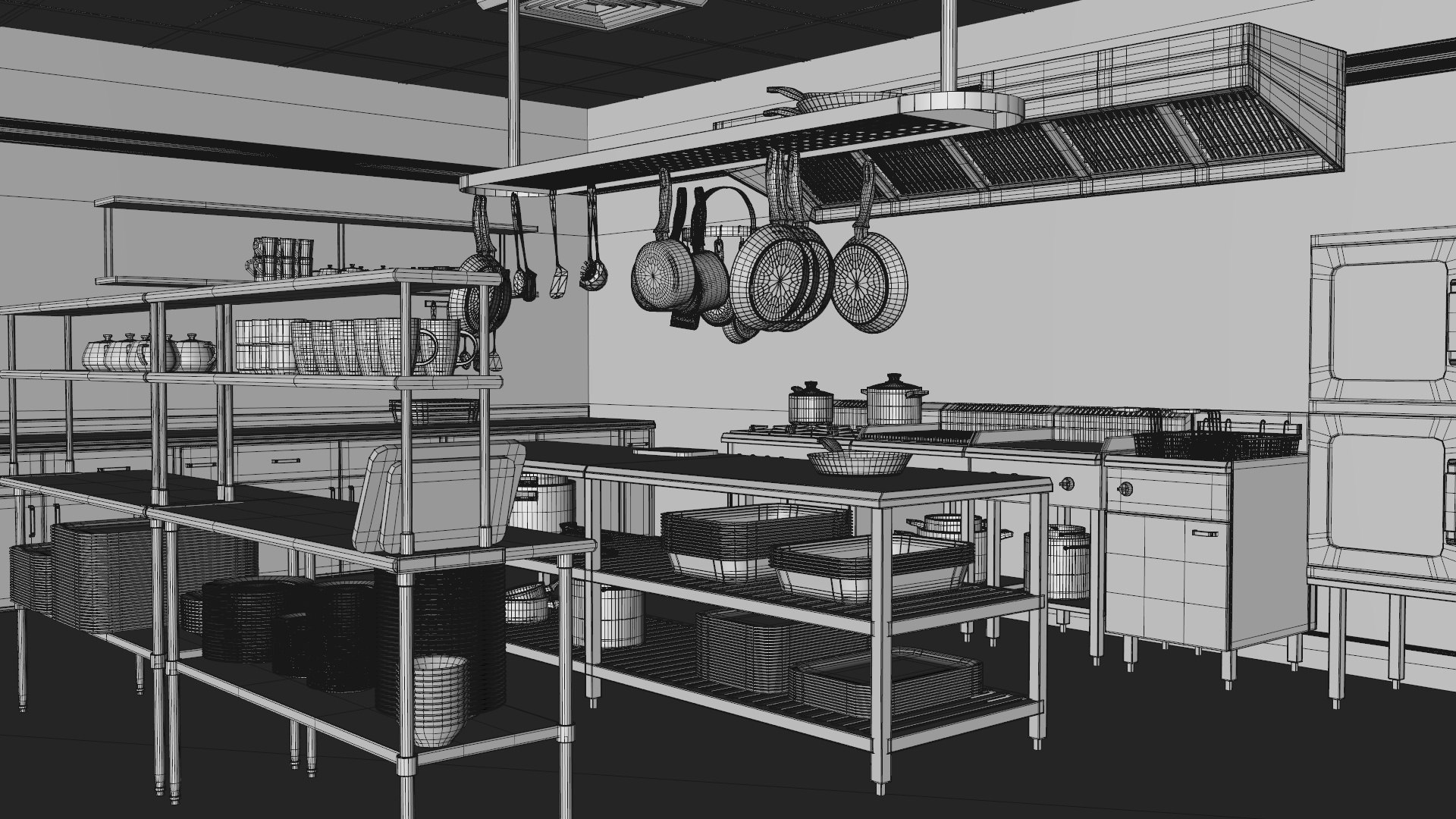 3D Commercial Kitchen - TurboSquid 1460456