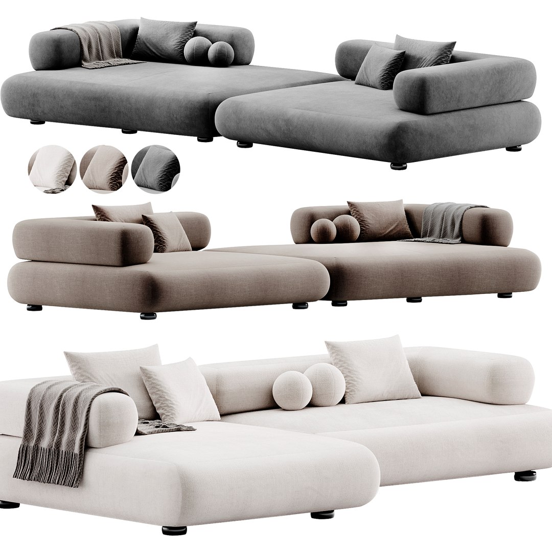 Cholet Sectional Sofa By Hessentia Cornelio Cappellini 3D Model - TurboSquid 2170677