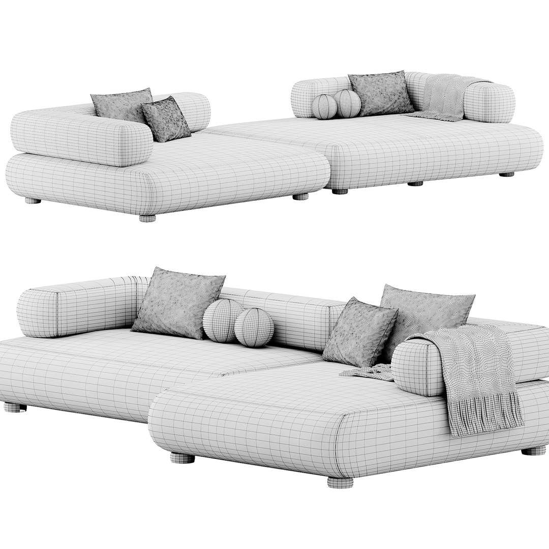 Cholet Sectional Sofa By Hessentia Cornelio Cappellini 3D Model - TurboSquid 2170677