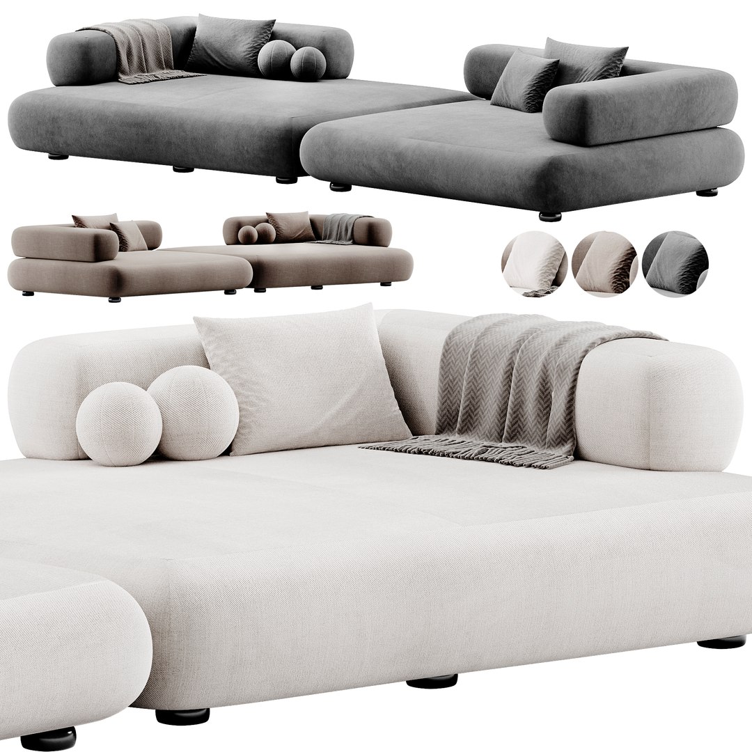 Cholet Sectional Sofa By Hessentia Cornelio Cappellini 3D Model - TurboSquid 2170677