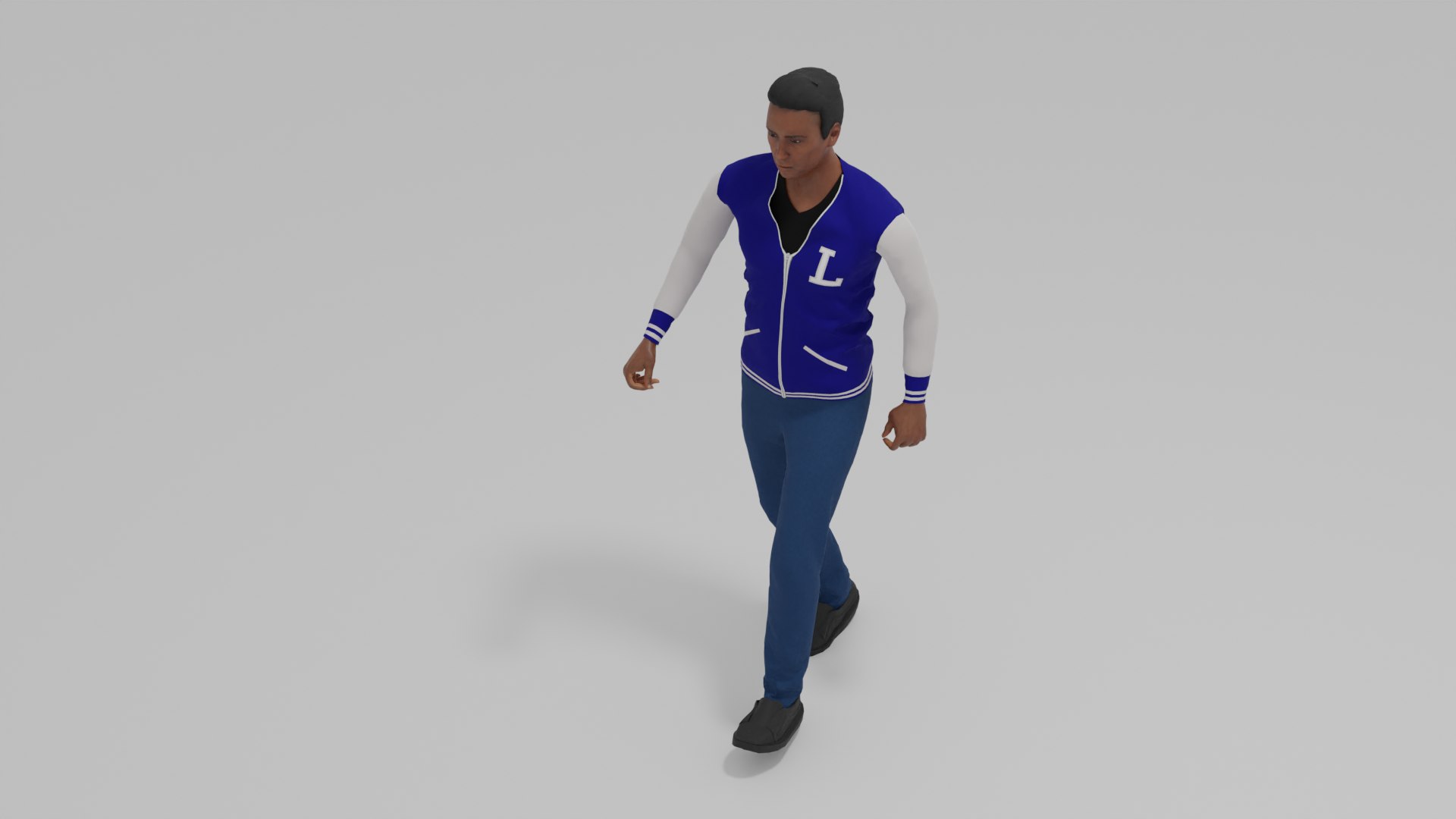3D model Afro-American Man Walk Animation - TurboSquid 2069551
