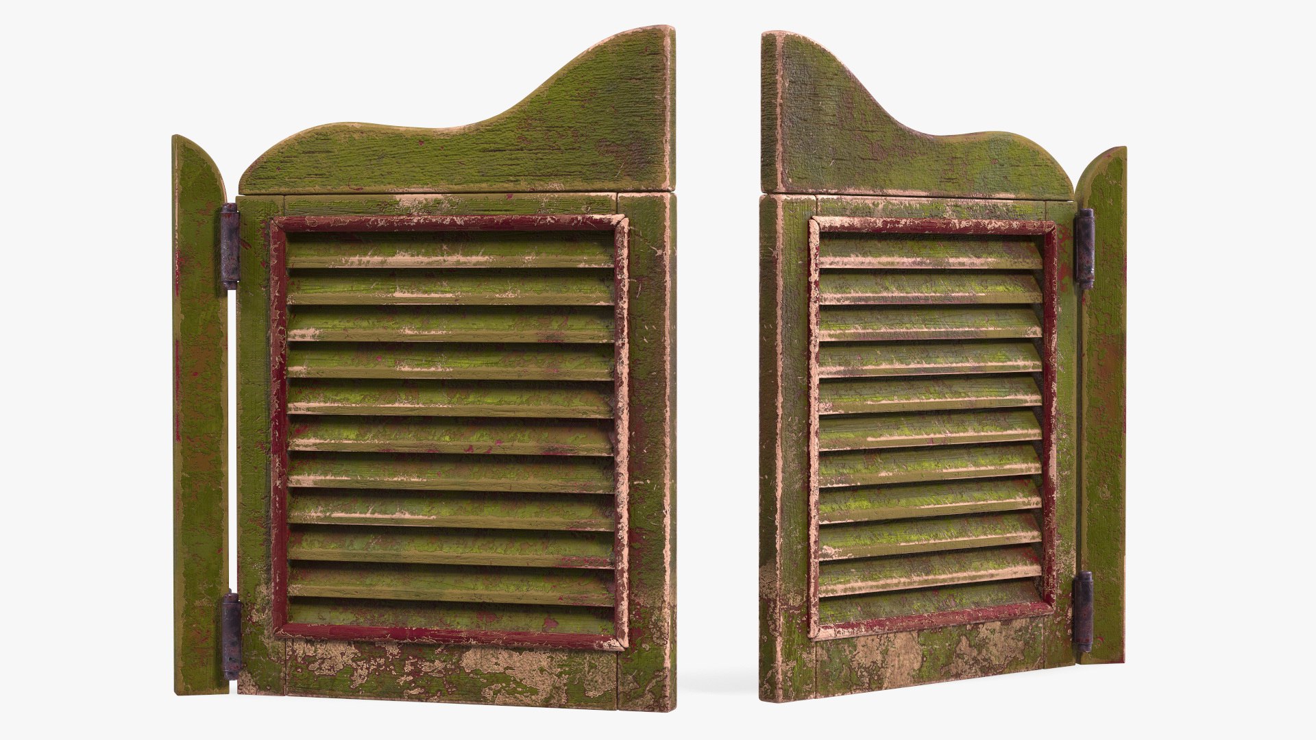 Old Wood Saloon Doors Rigged for Maya model - TurboSquid 2093650