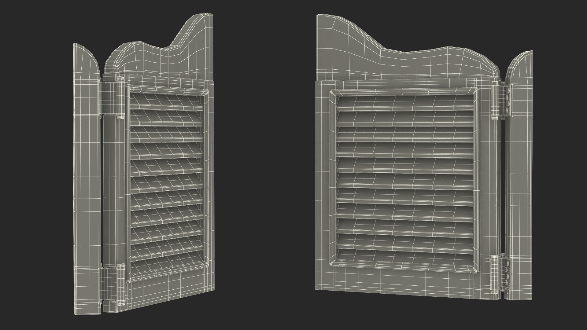 Old Wood Saloon Doors Rigged for Maya model - TurboSquid 2093650