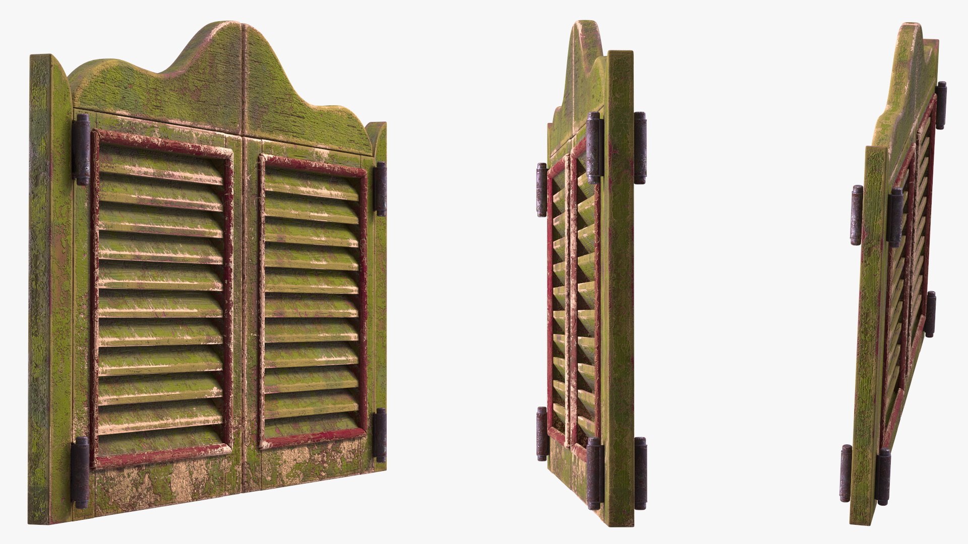 Old Wood Saloon Doors Rigged For Maya Model - TurboSquid 2093650