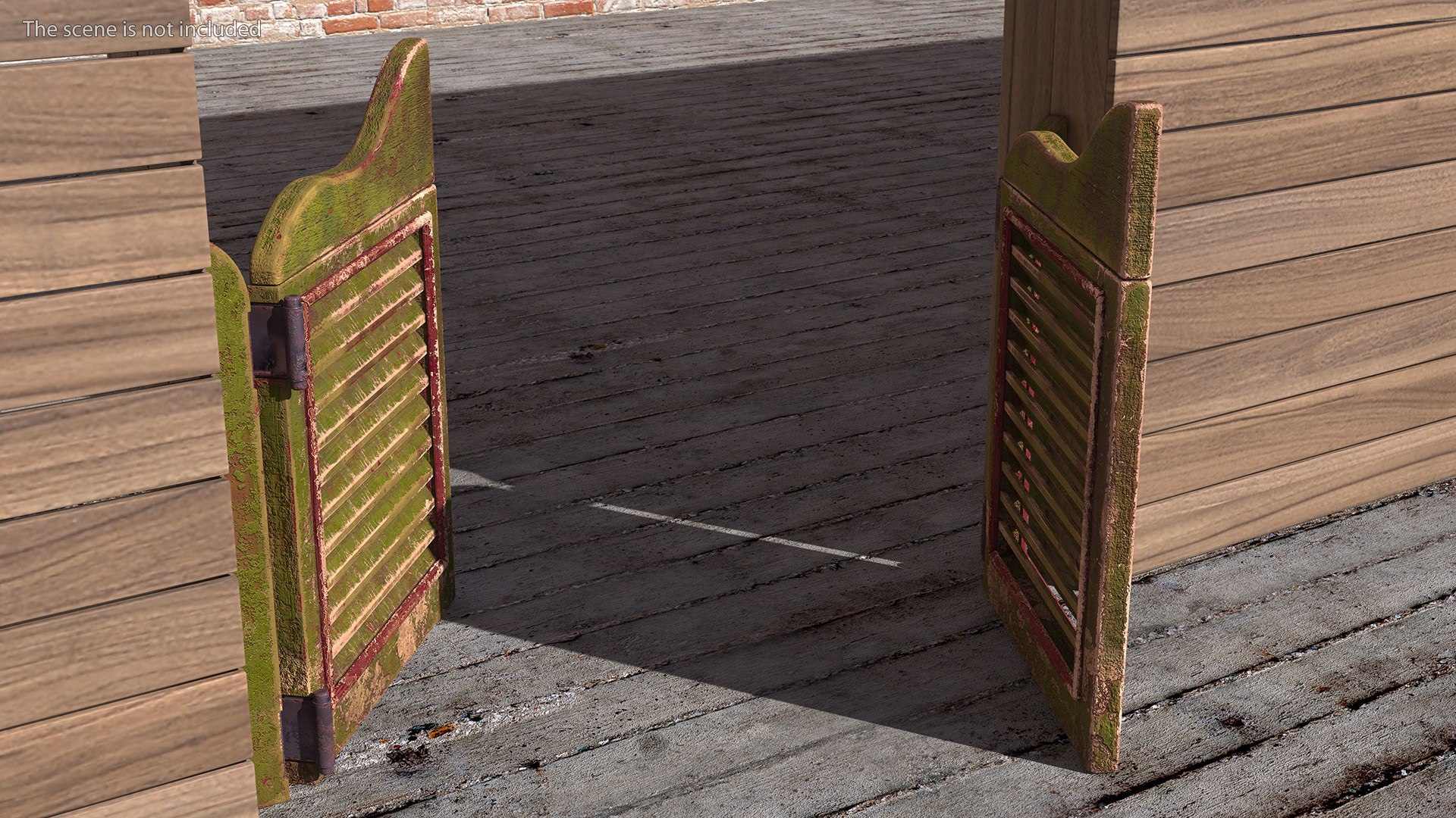 Old Wood Saloon Doors Rigged For Maya Model - TurboSquid 2093650