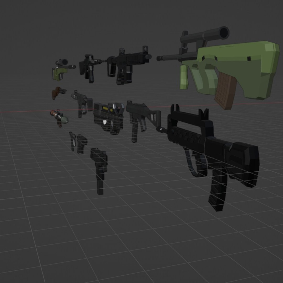 Low Poly Weapons Pack 3D - TurboSquid 1887817