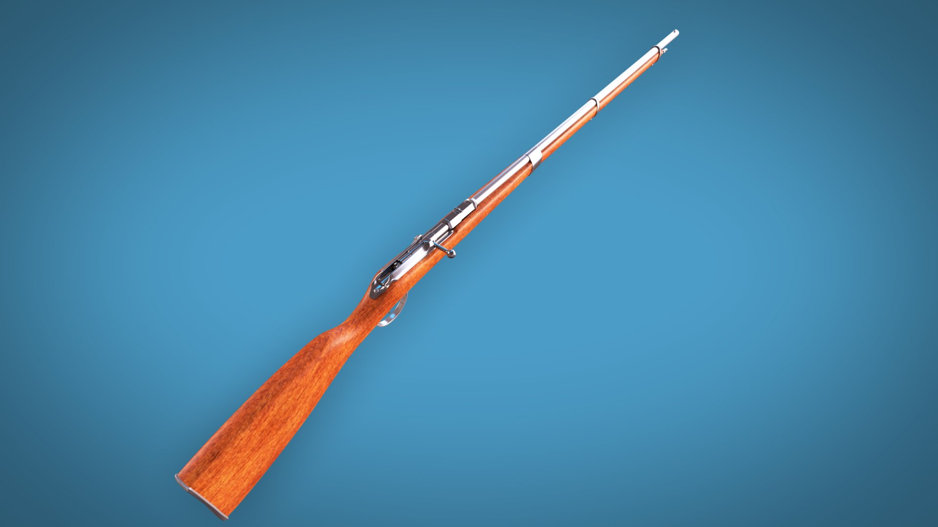 Dreyse Needle Gun Bolt Action Rifle LowPoly Firearm 3D Model Model ...