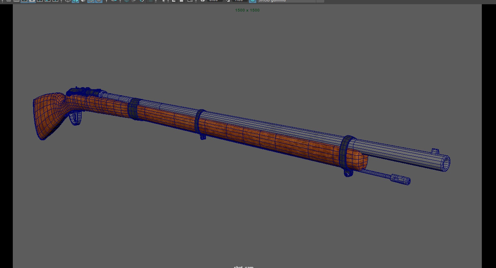 Dreyse Needle Gun Bolt Action Rifle LowPoly Firearm 3D Model Model ...