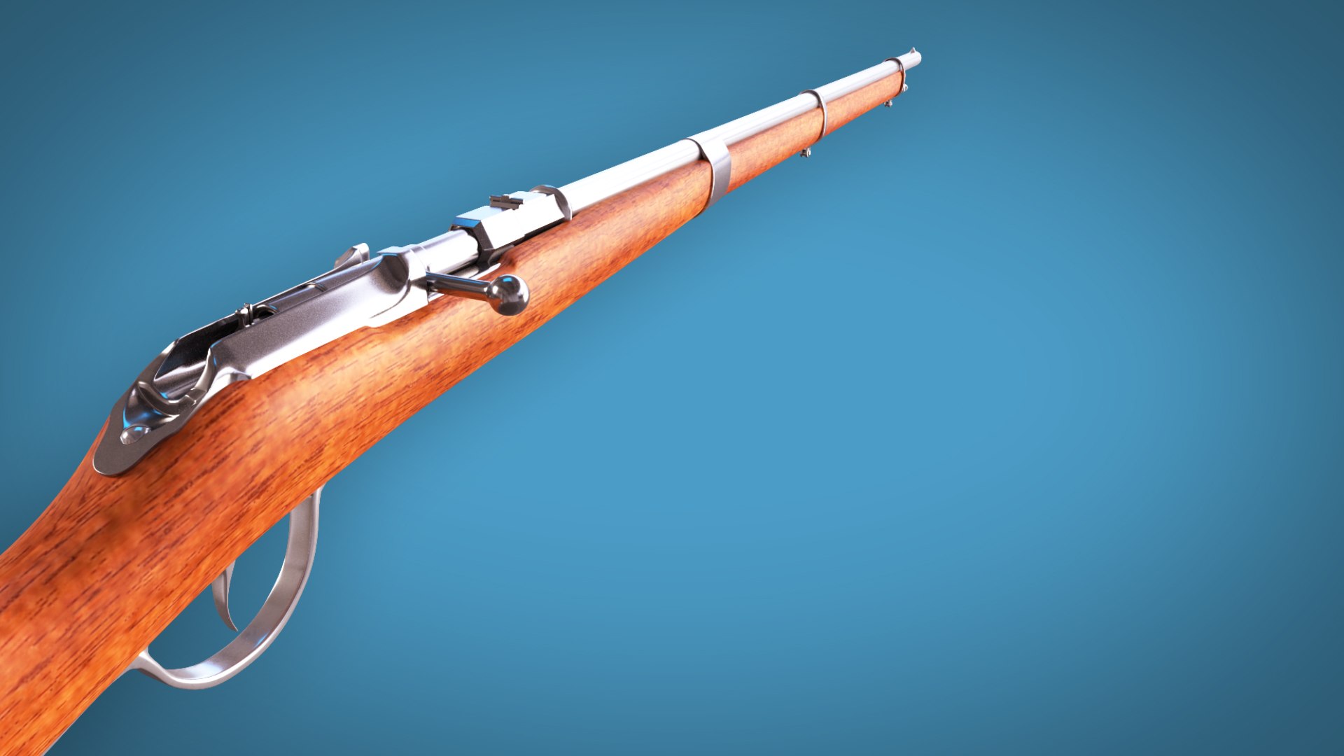 Dreyse Needle Gun Bolt Action Rifle LowPoly Firearm 3D Model Model ...