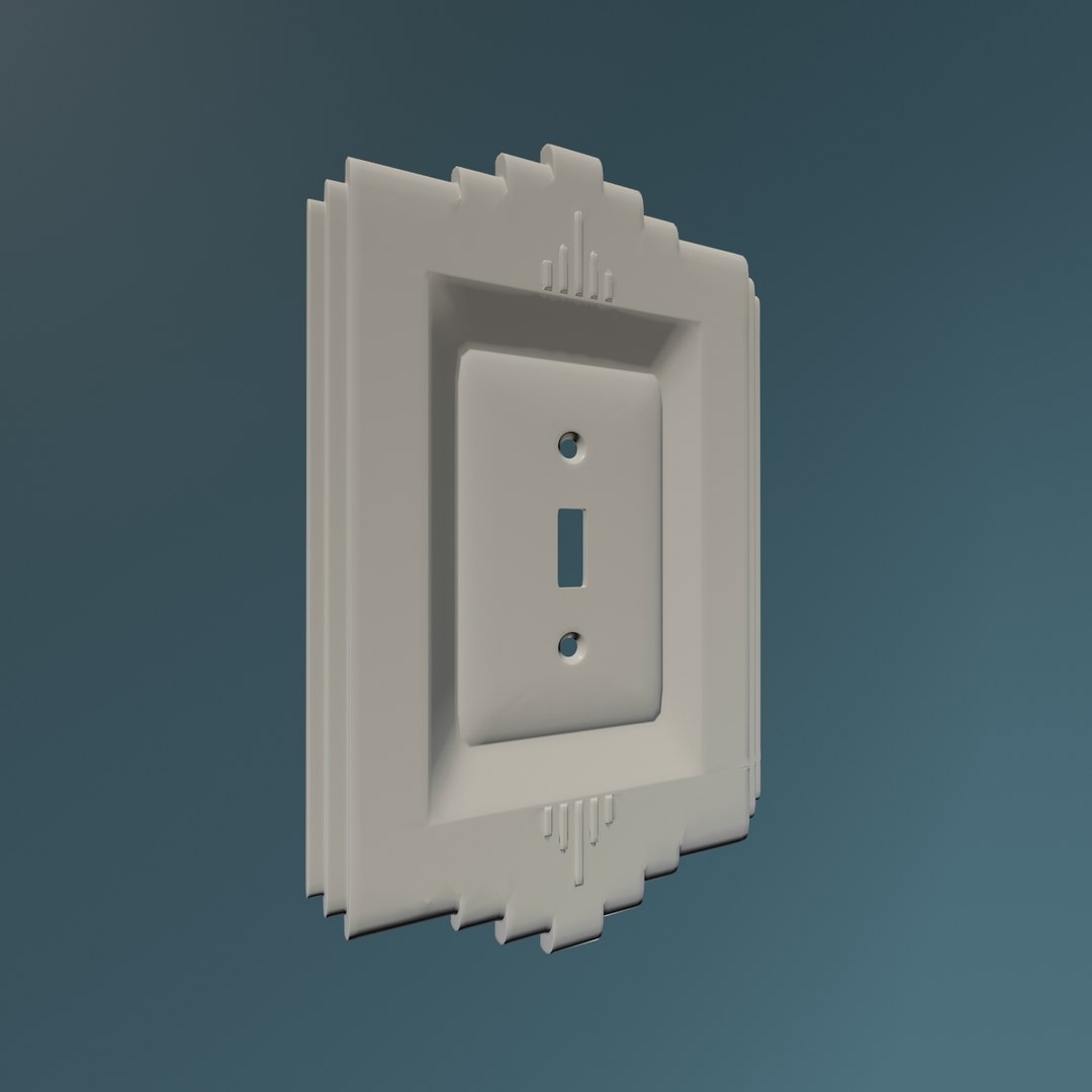 3d Model Of Printable Art Deco Light Switch