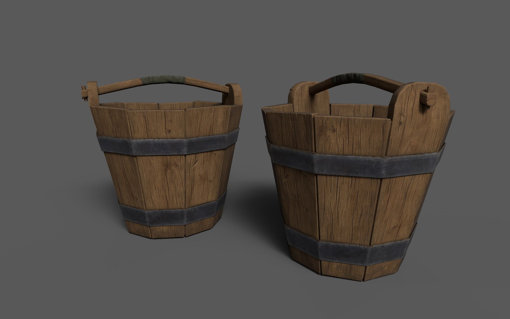 Free Wooden Buckets 3D Model - TurboSquid 2106360