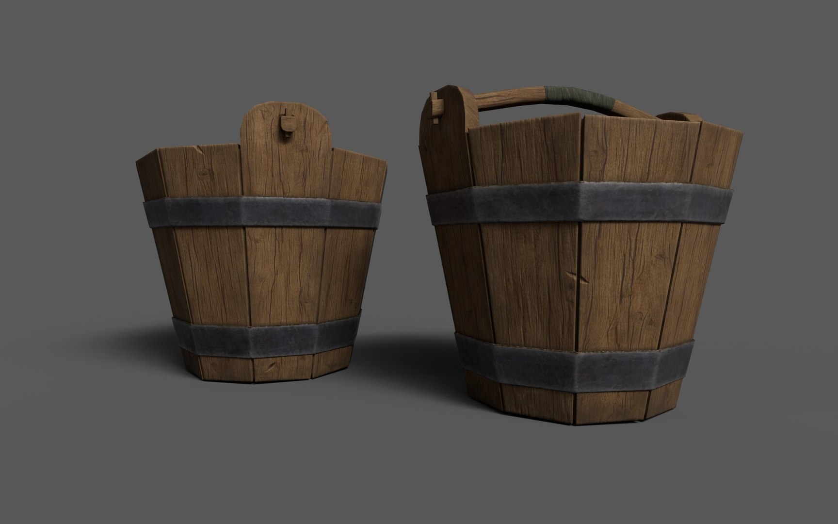 Free Wooden Buckets 3D Model - TurboSquid 2106360