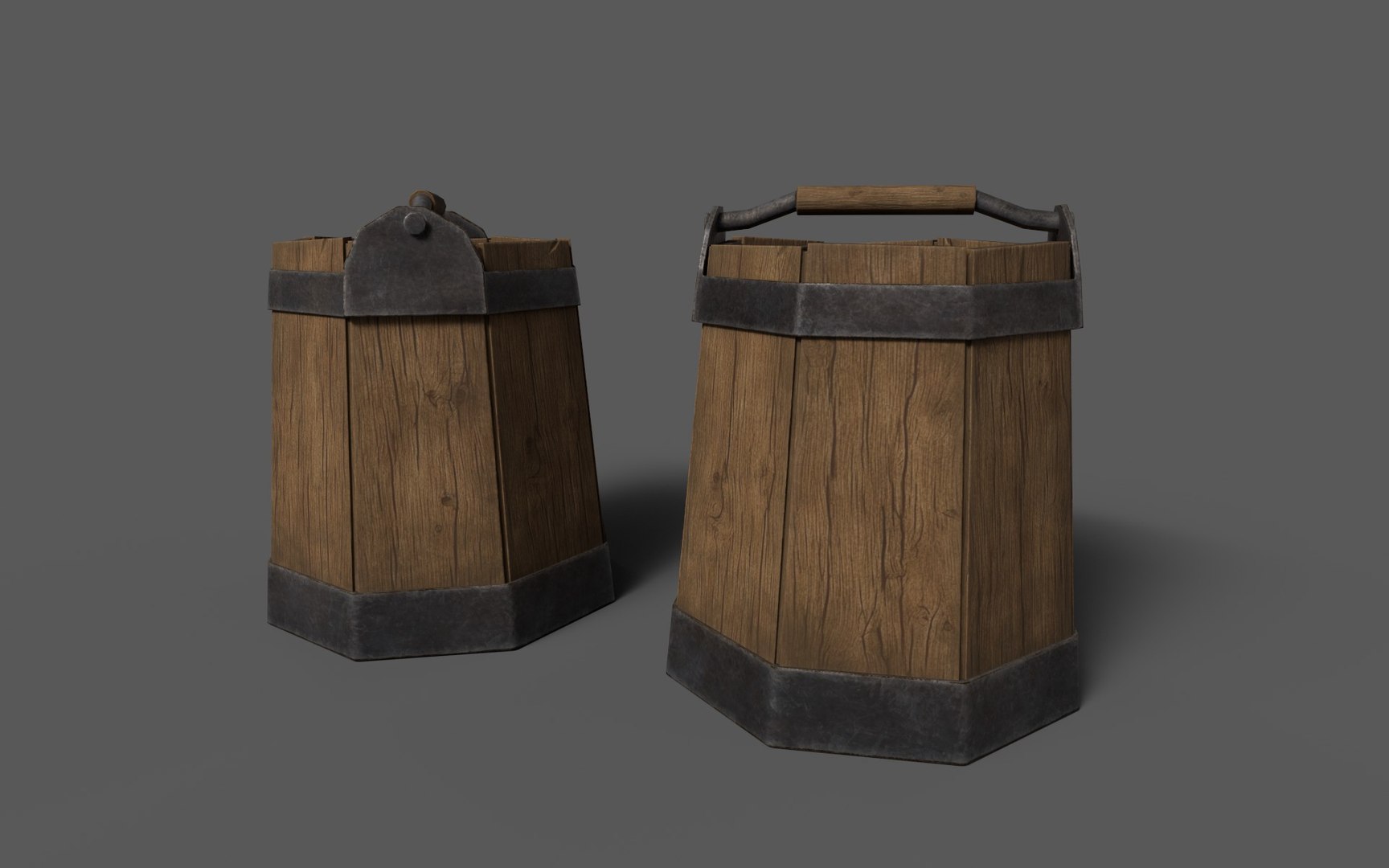 Free Wooden Buckets 3D Model - TurboSquid 2106360