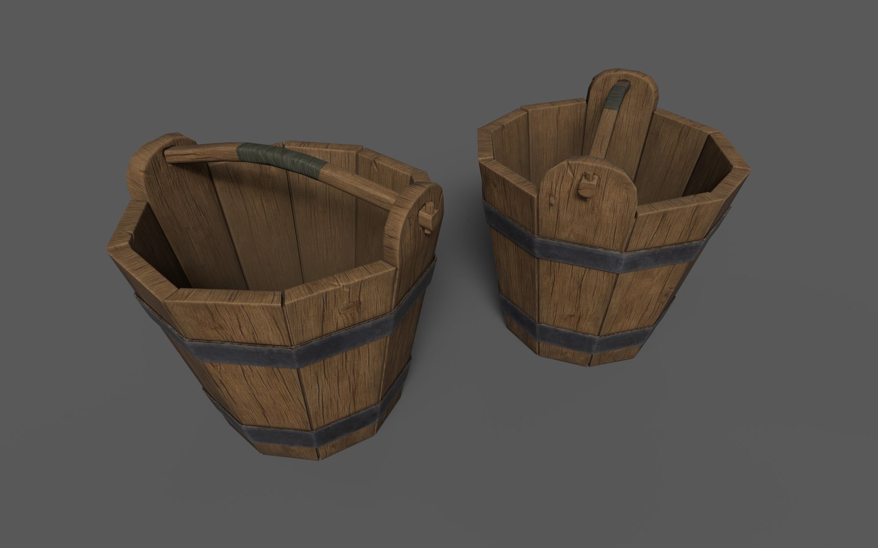 Free Wooden Buckets 3D Model - TurboSquid 2106360