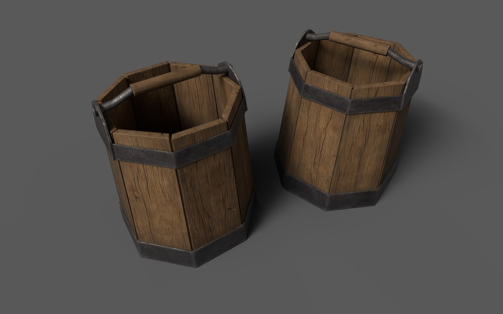 Free Wooden Buckets 3D Model - TurboSquid 2106360
