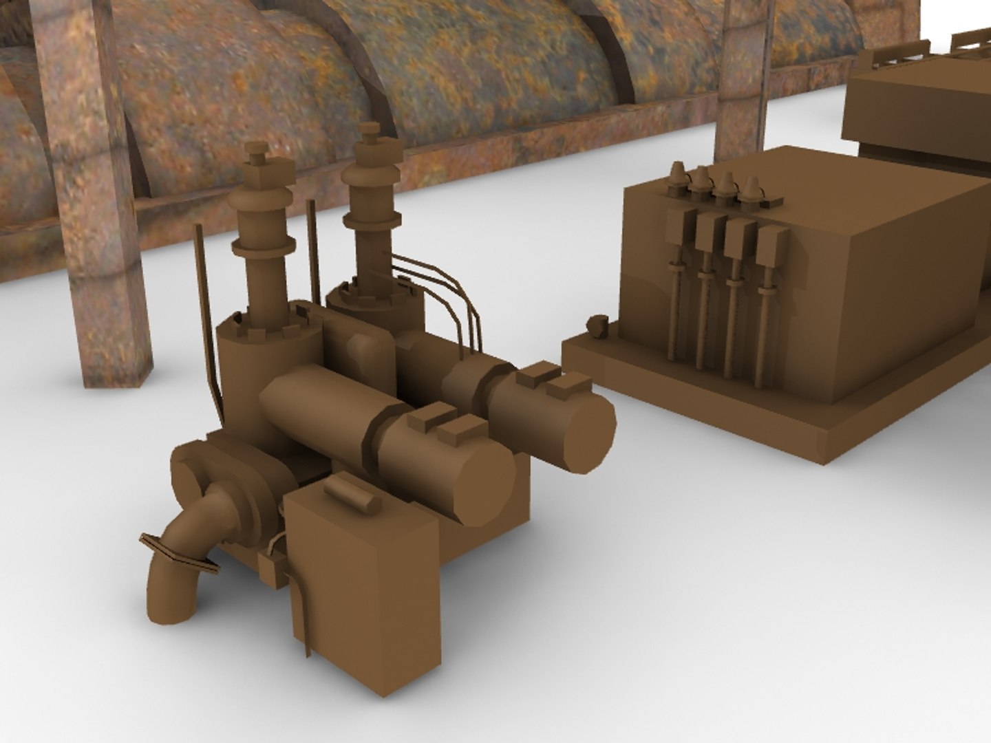 3d Generators Industrial Model