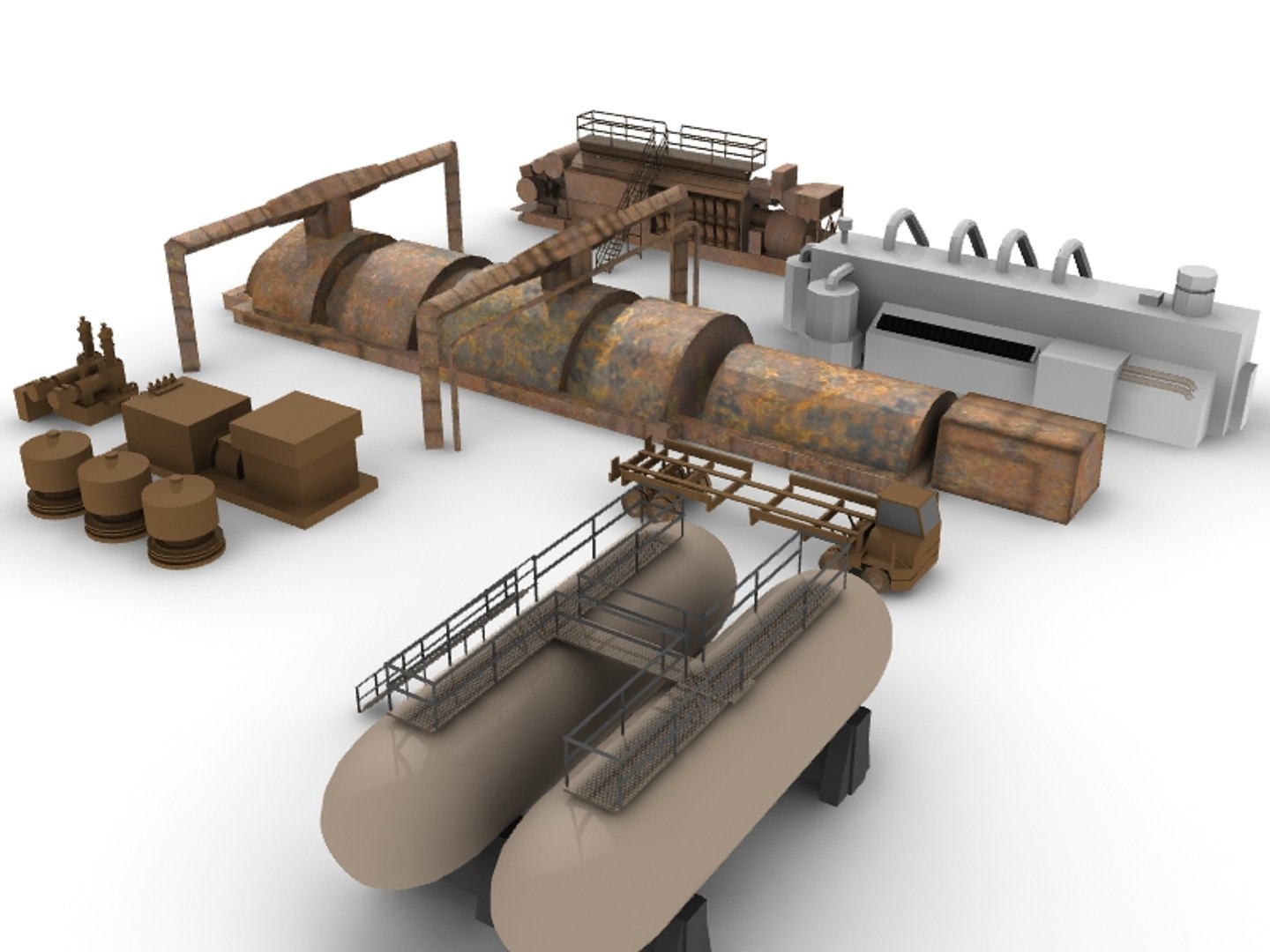 3d Generators Industrial Model