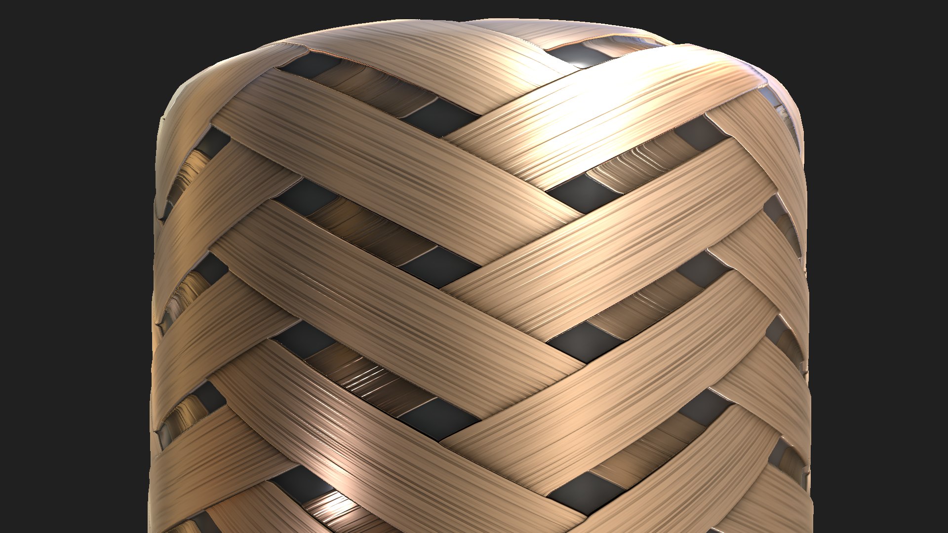 3D Brass Braid Hose Customizable PBR Material Textures Model ...