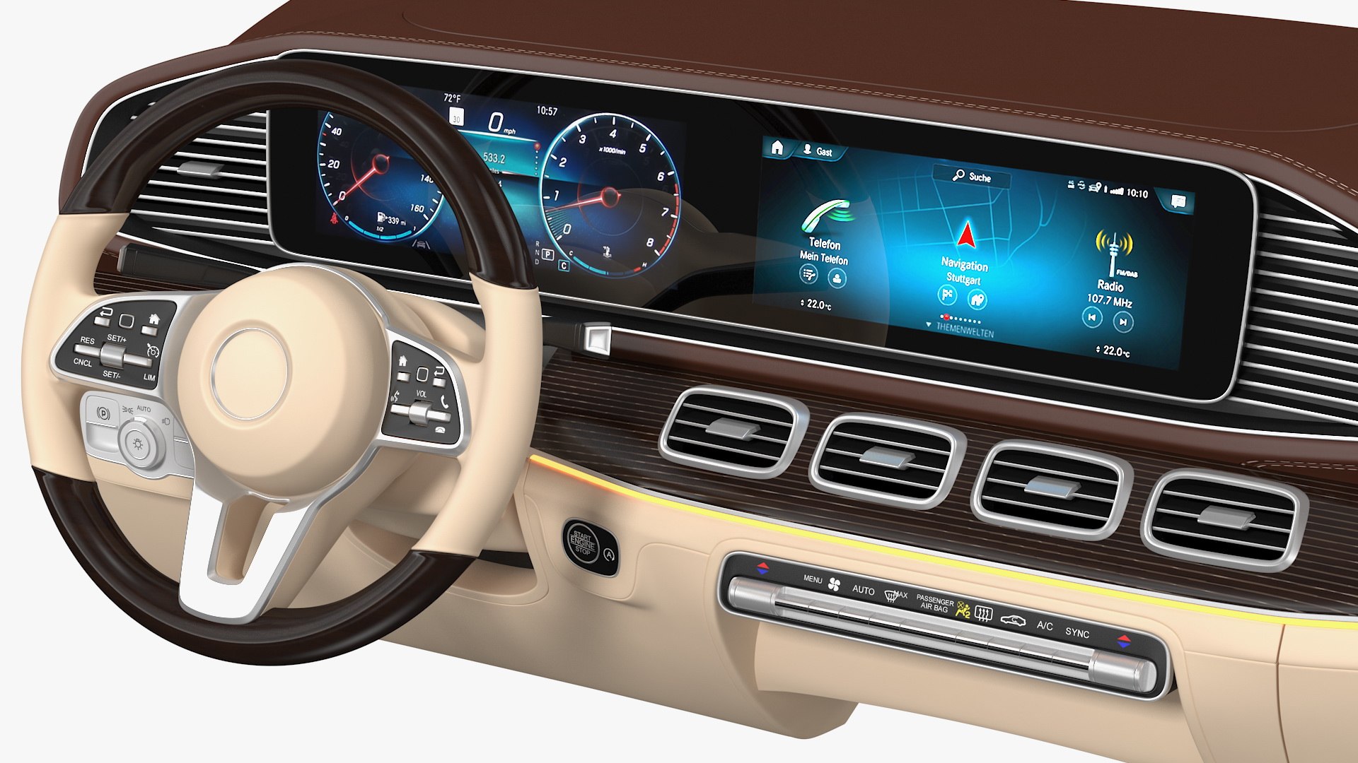 Luxury car dashboard 3D model - TurboSquid 1681349