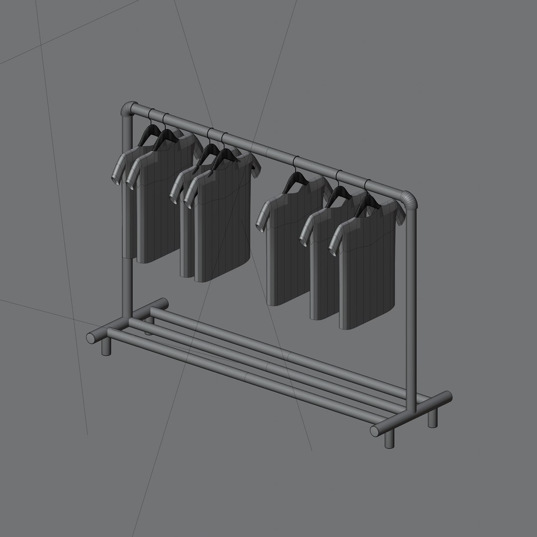 Clothing Rack And Hanging Clothes 3D Model - TurboSquid 2166885