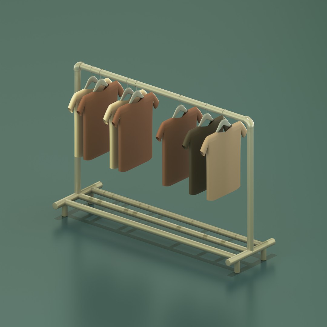 Clothing Rack And Hanging Clothes 3D Model - TurboSquid 2166885