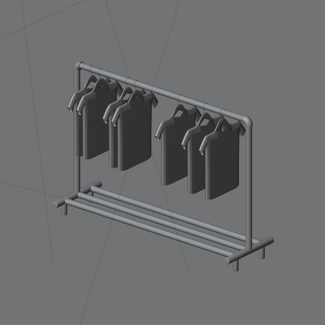Clothing Rack And Hanging Clothes 3D Model - TurboSquid 2166885