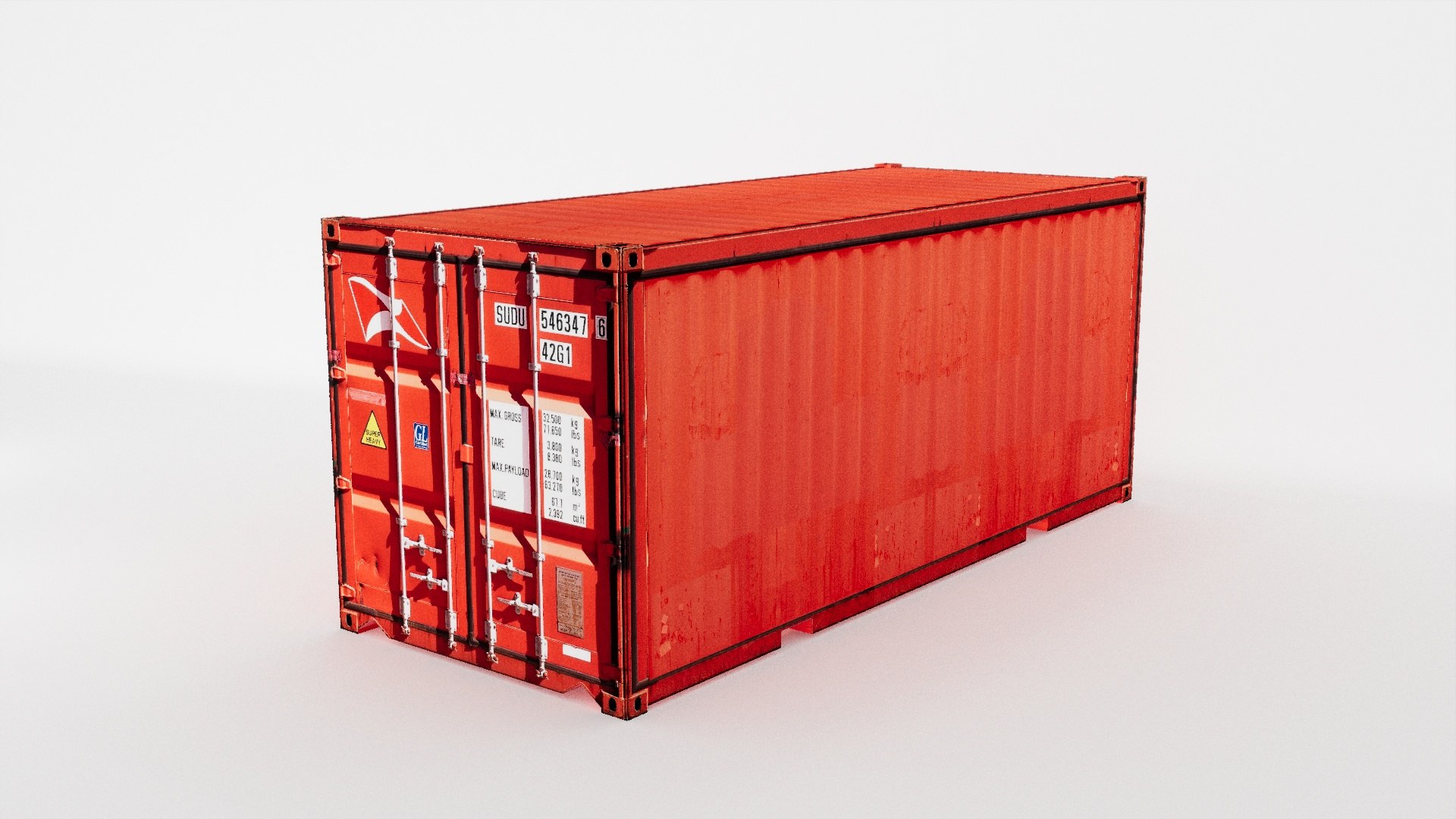 3D Container Lowpoly 20ft Model - TurboSquid 2103376