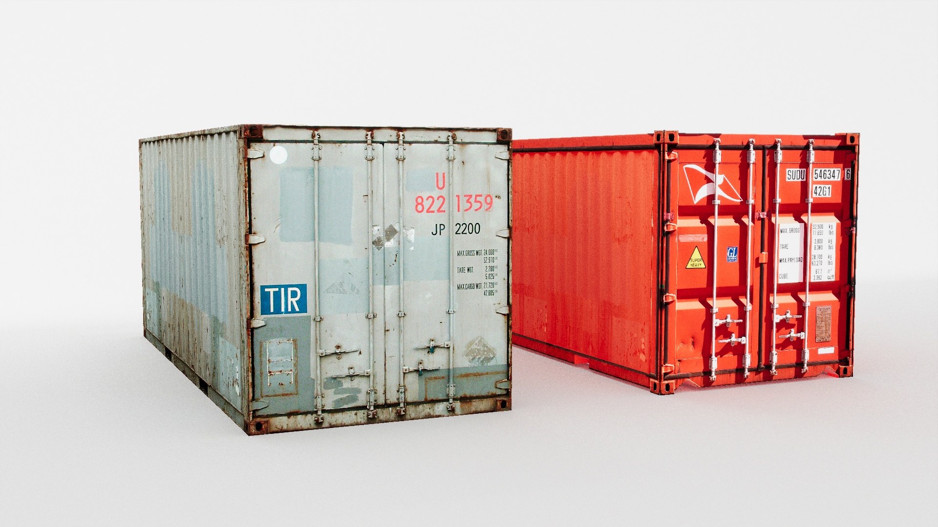 3D Container Lowpoly 20ft Model - TurboSquid 2103376