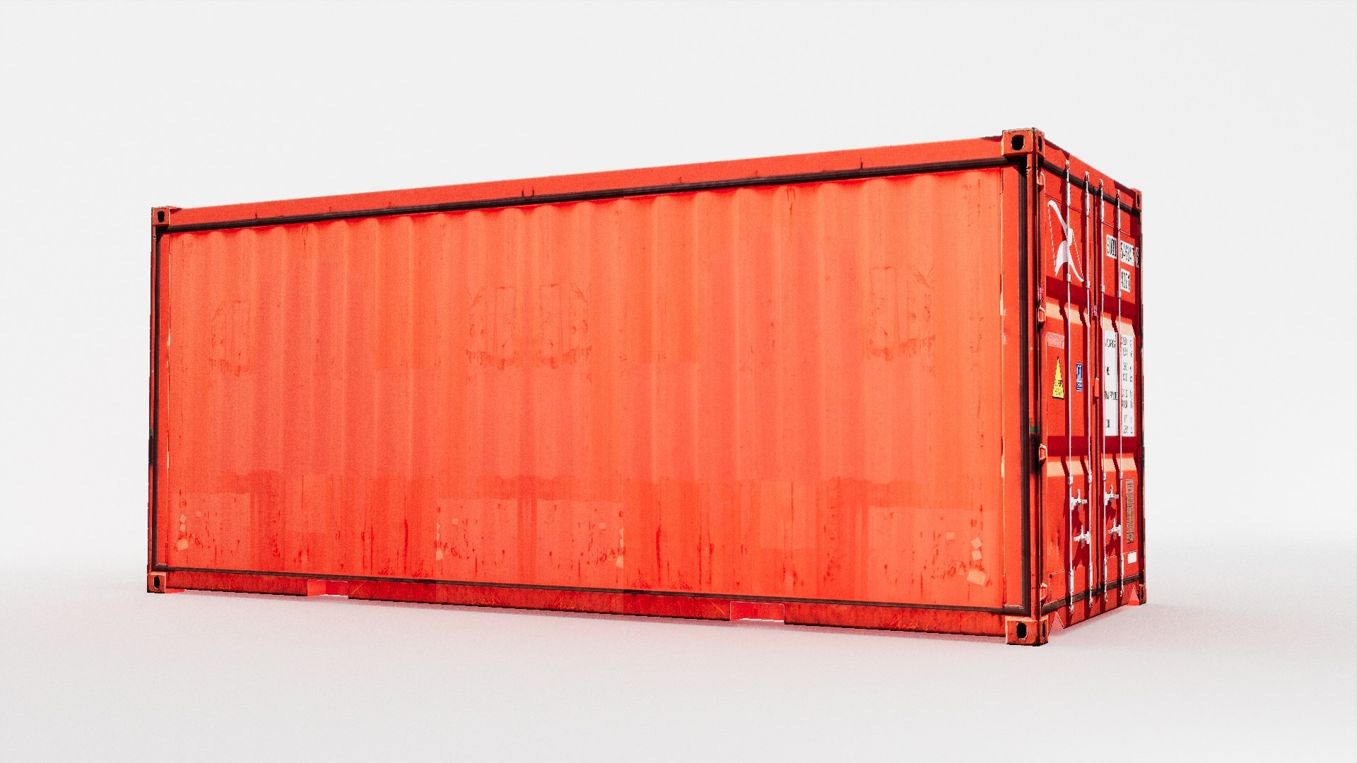 3D Container Lowpoly 20ft Model - TurboSquid 2103376