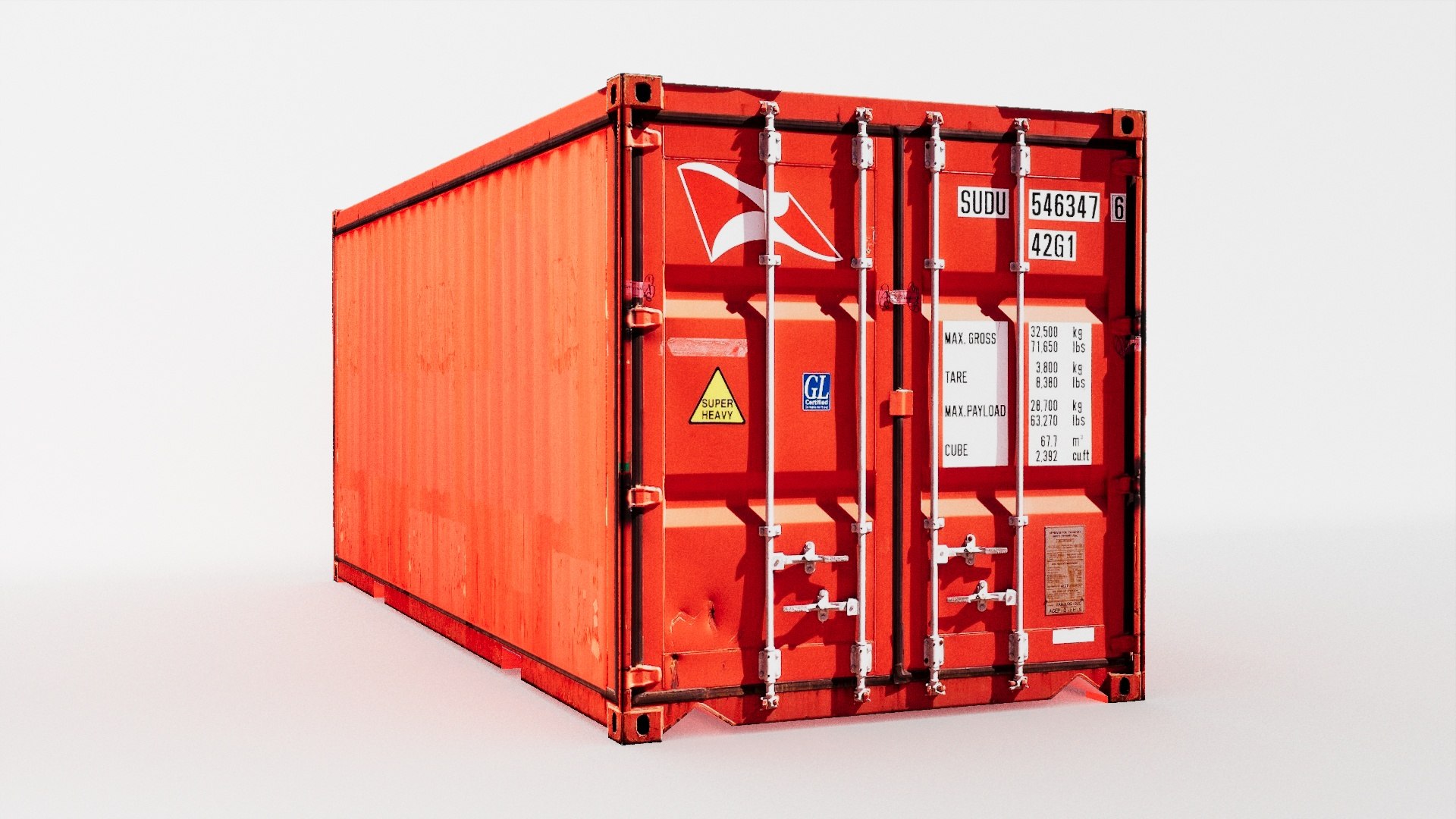 3D Container Lowpoly 20ft Model - TurboSquid 2103376