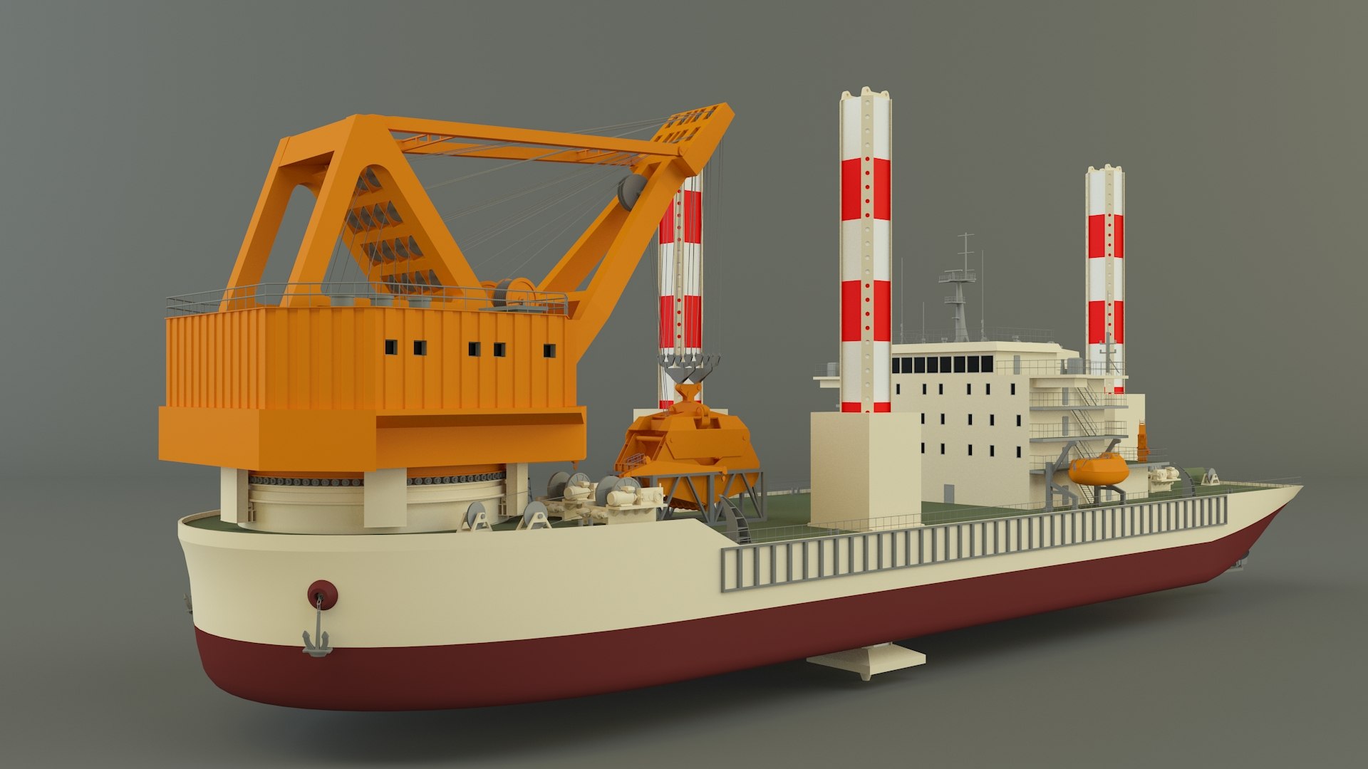 3D Zmpc 220t Grab Dredger - TurboSquid 2262379