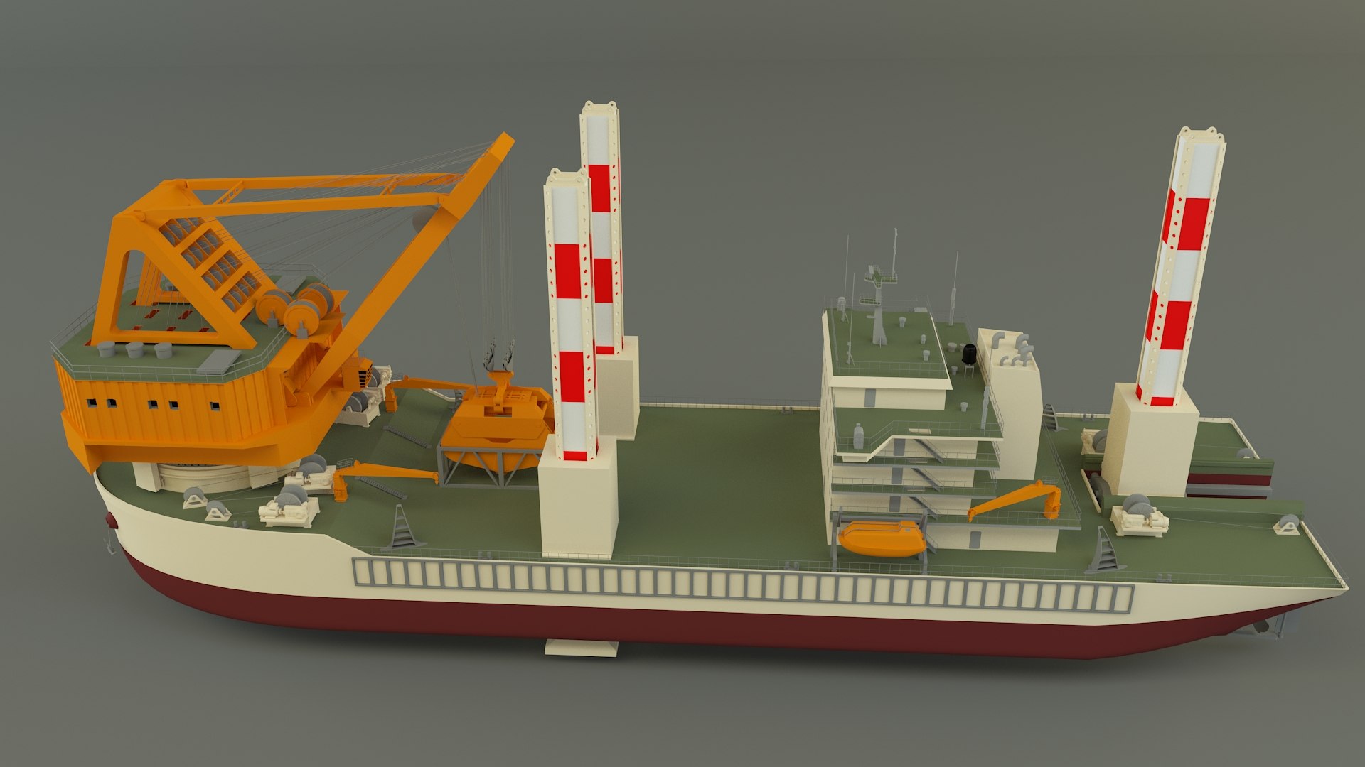 3D Zmpc 220t Grab Dredger - TurboSquid 2262379