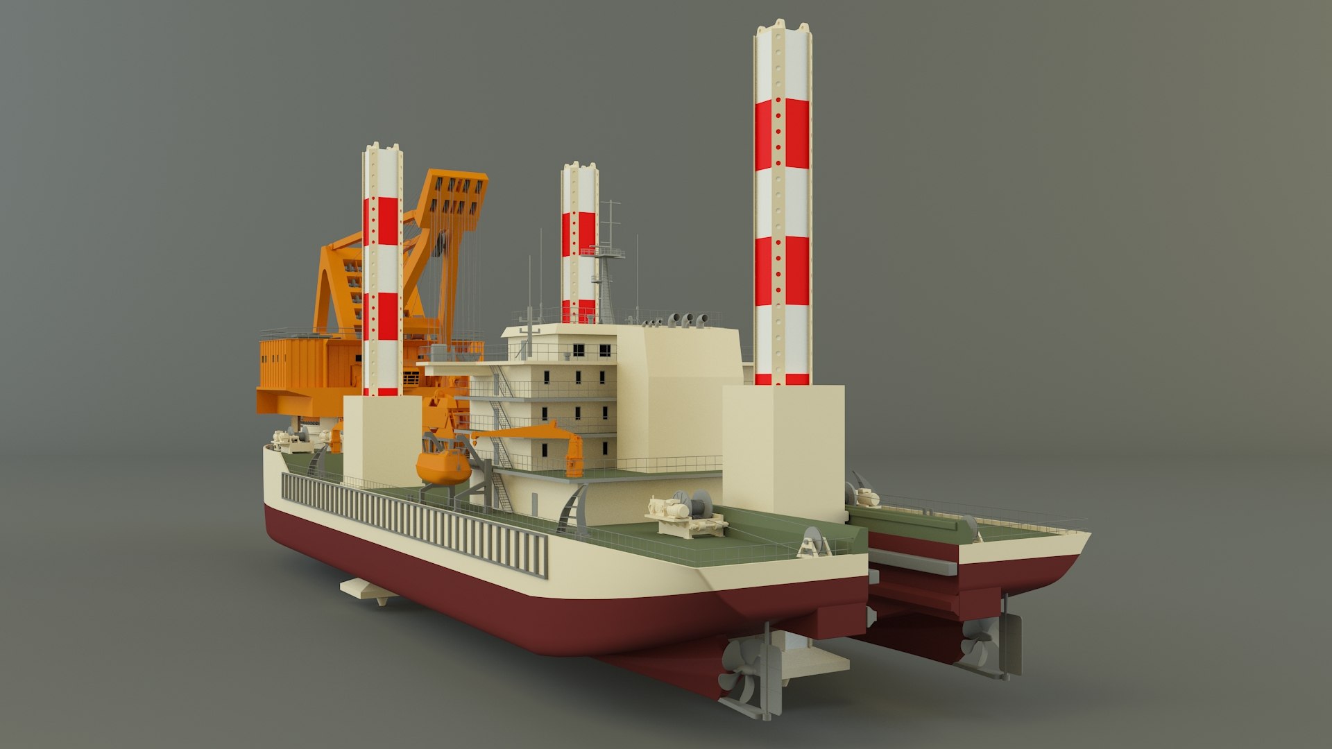 3D Zmpc 220t Grab Dredger - TurboSquid 2262379