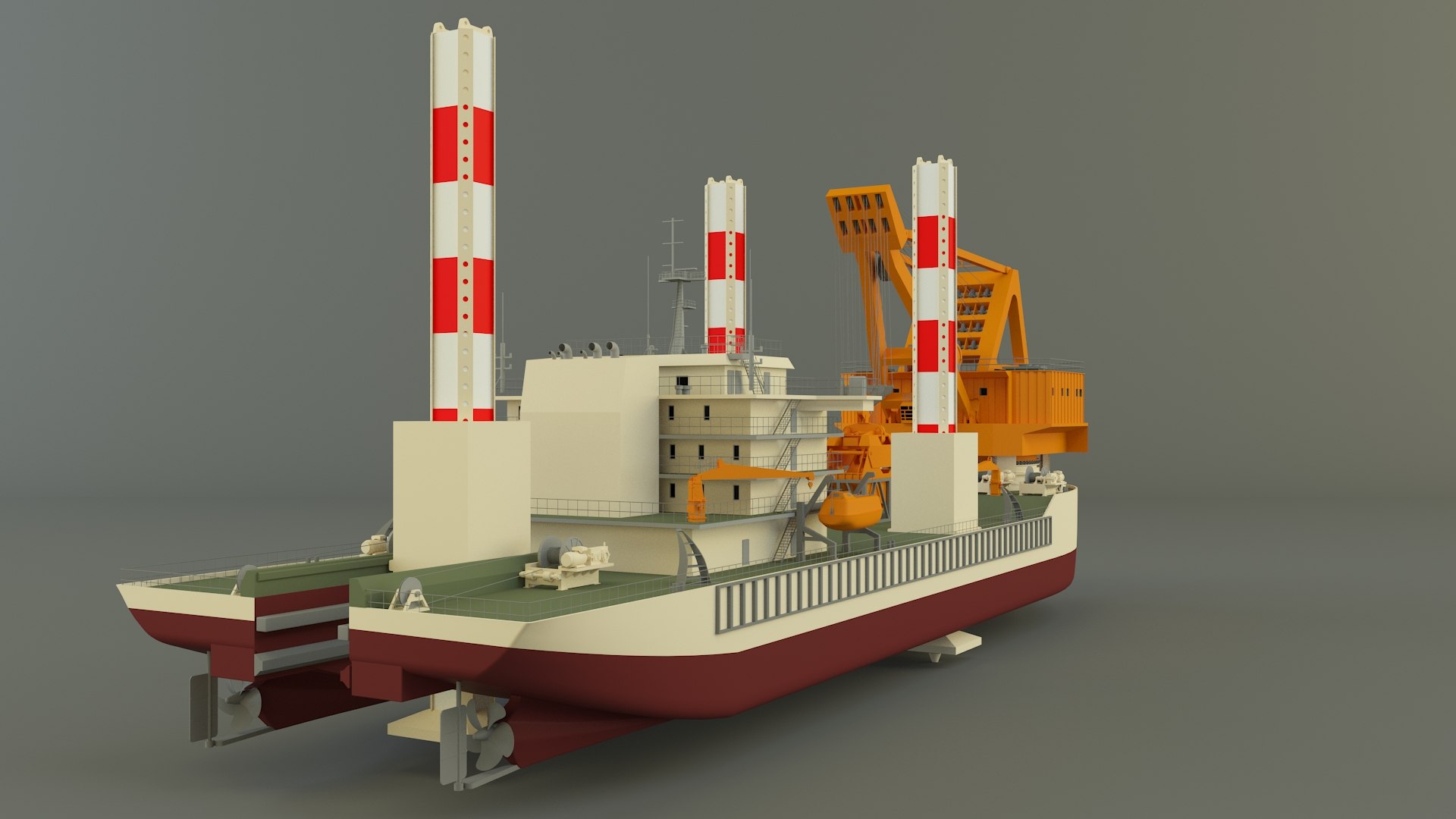 3D Zmpc 220t Grab Dredger - TurboSquid 2262379