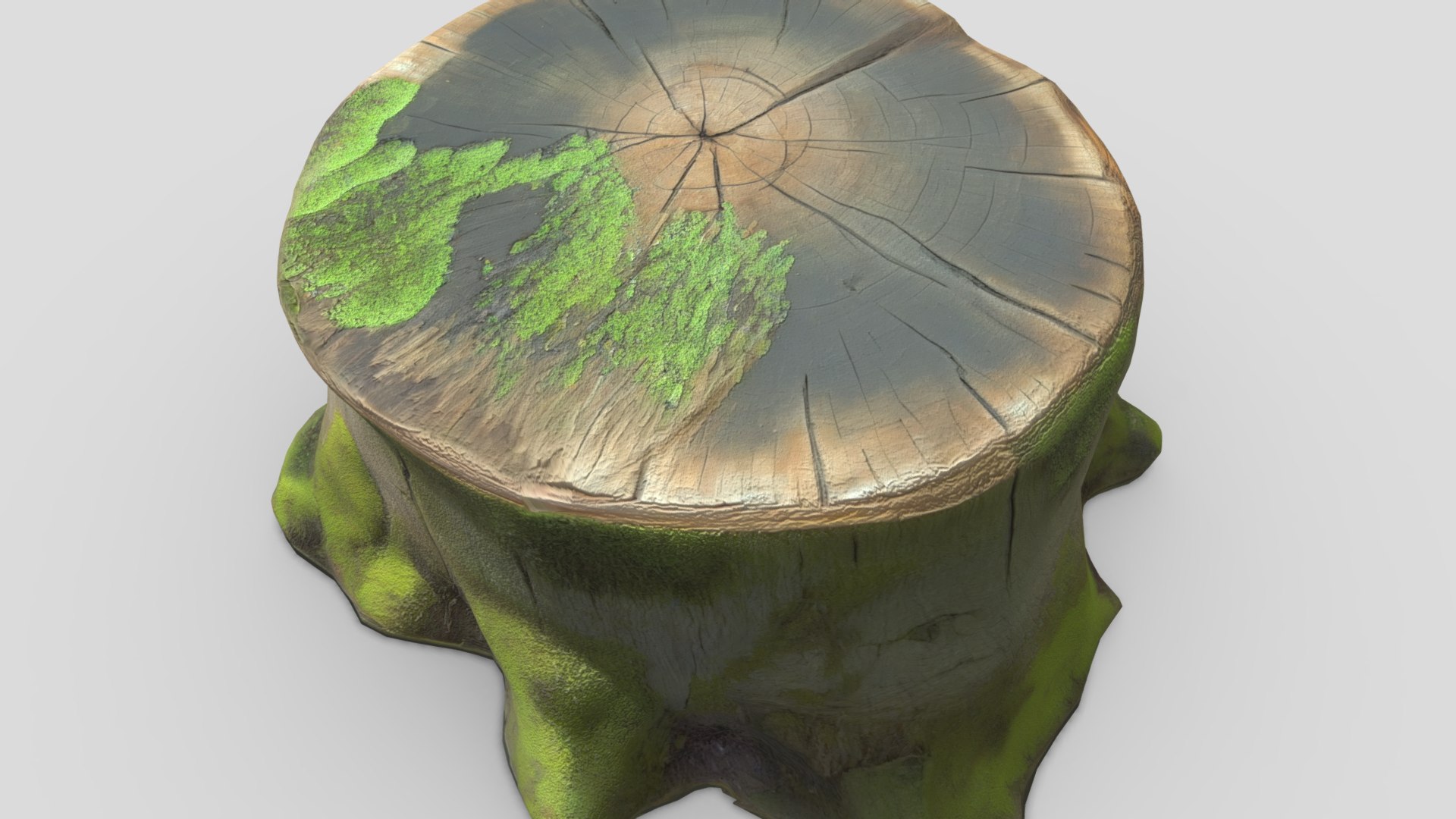 3D Model Tree Stump Mossy - TurboSquid 2279457