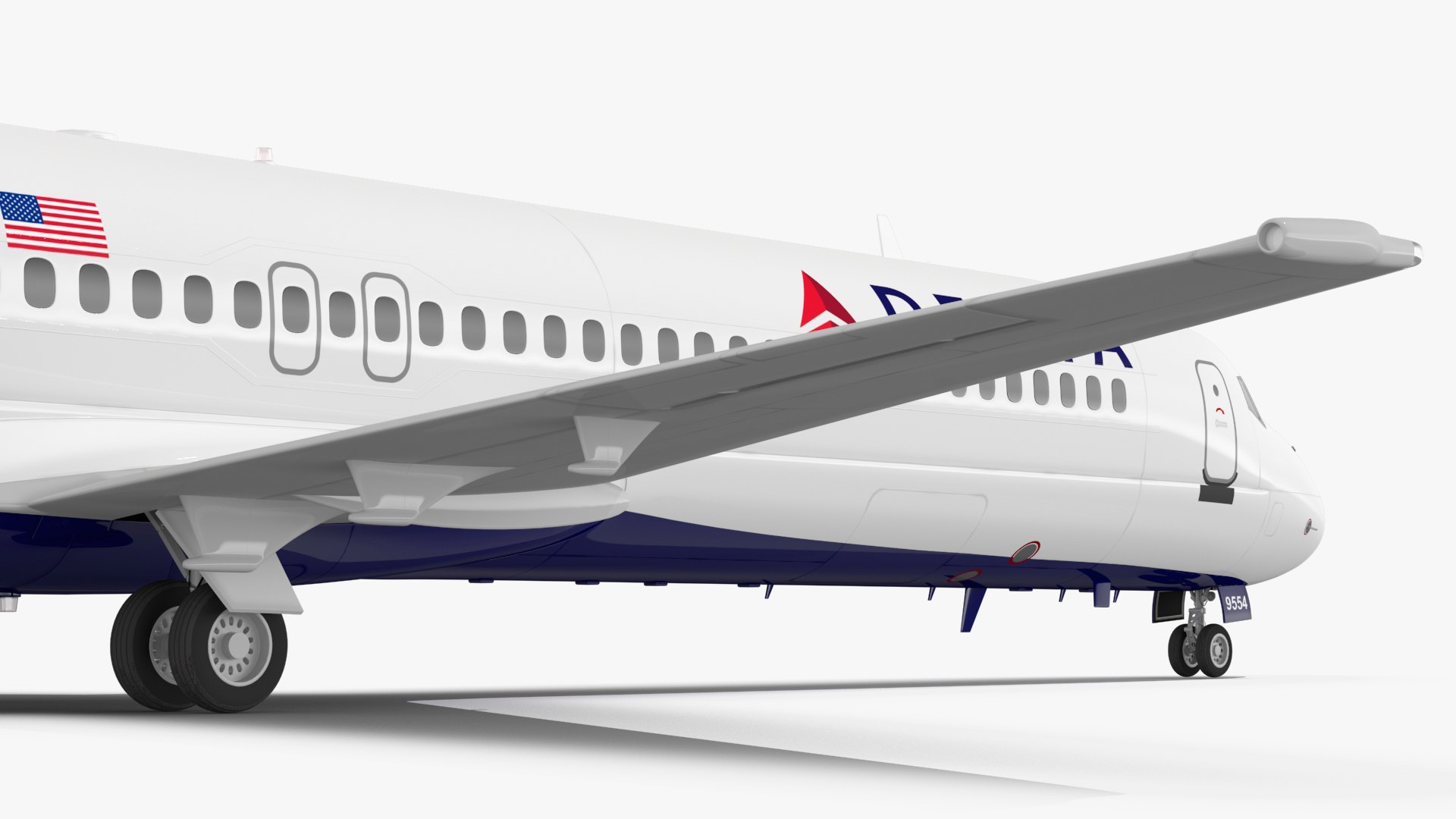 3D Delta Air Lines Boeing 717 Aircraft Rigged Model - TurboSquid 2385089