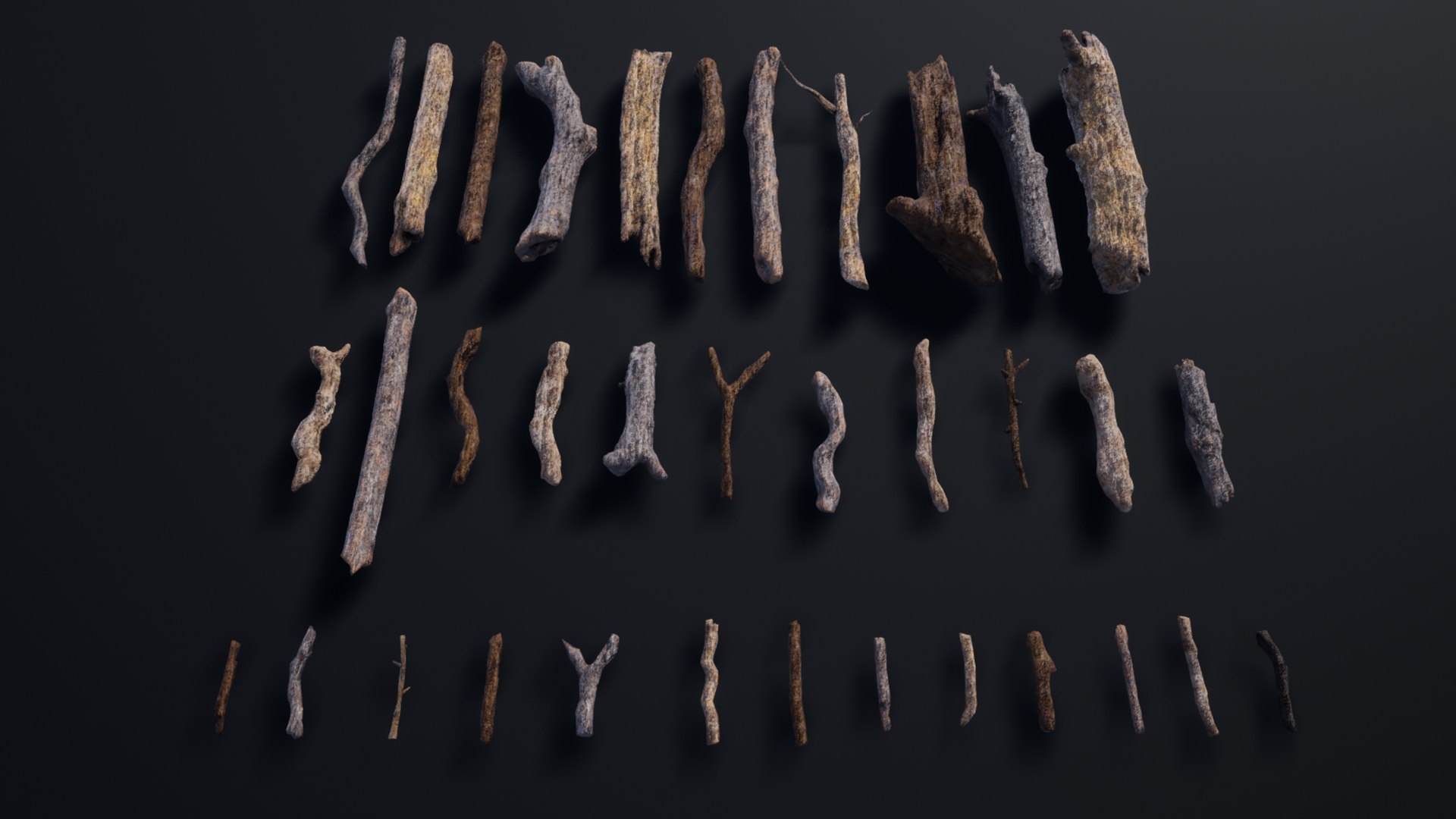 Ultimate Stick Branches Package 30 Variations Model - TurboSquid 1984623