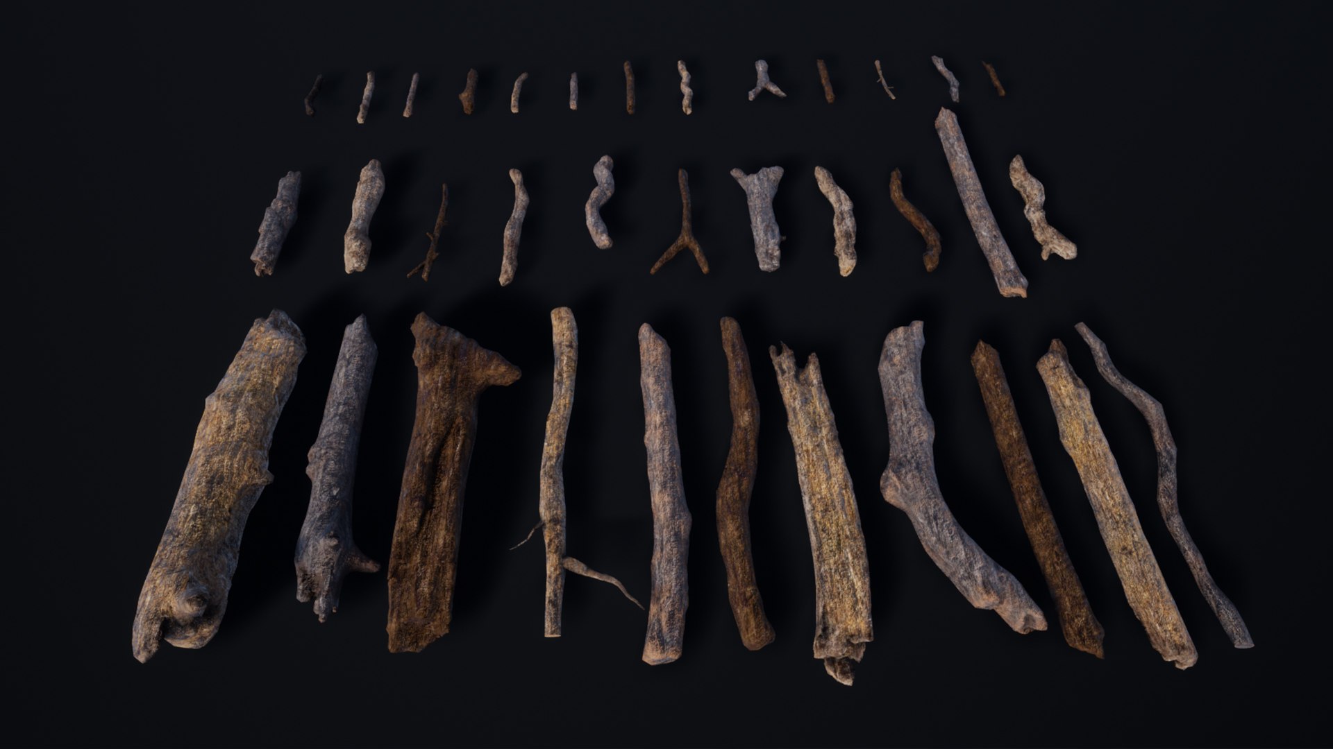 Ultimate Stick Branches Package 30 Variations Model - TurboSquid 1984623