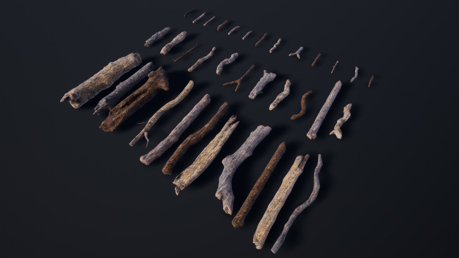 Ultimate Stick Branches Package 30 Variations Model - TurboSquid 1984623