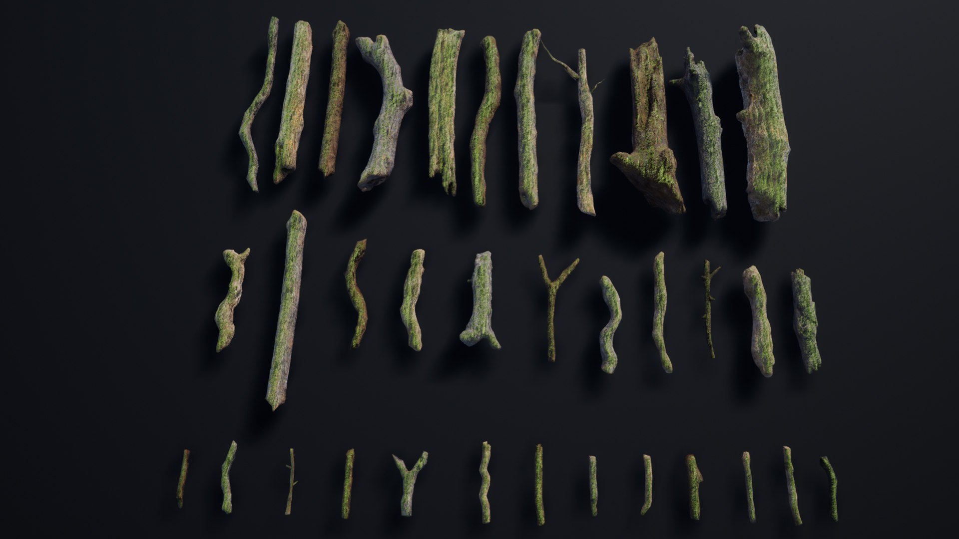 Ultimate Stick Branches Package 30 Variations Model - TurboSquid 1984623