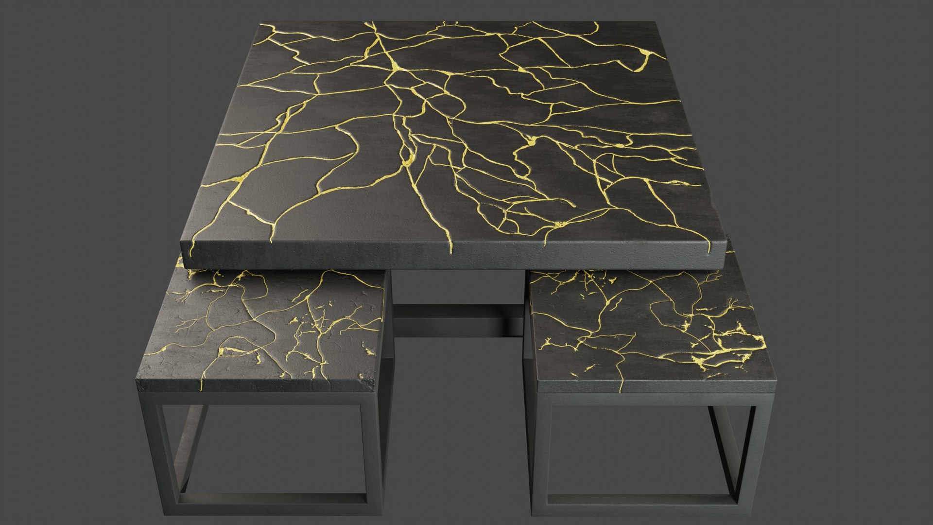 Kintsugi set coffee table 3D model - TurboSquid 1645018