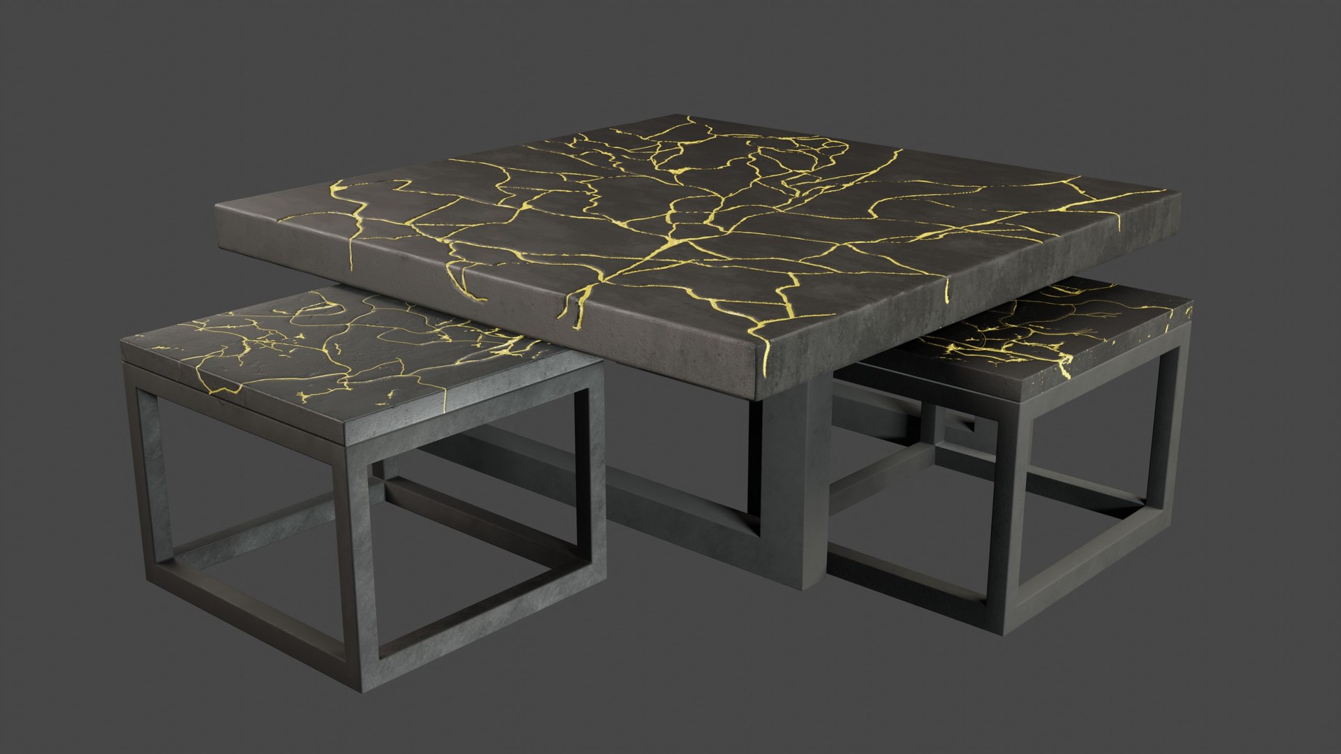 Kintsugi set coffee table 3D model - TurboSquid 1645018