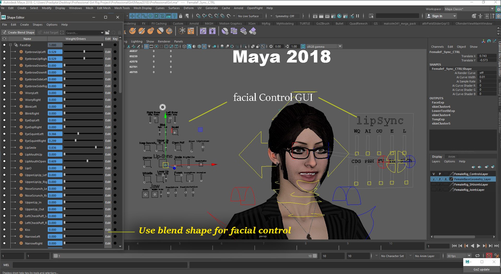 Professional Girl Rig 3D model - TurboSquid 2089492