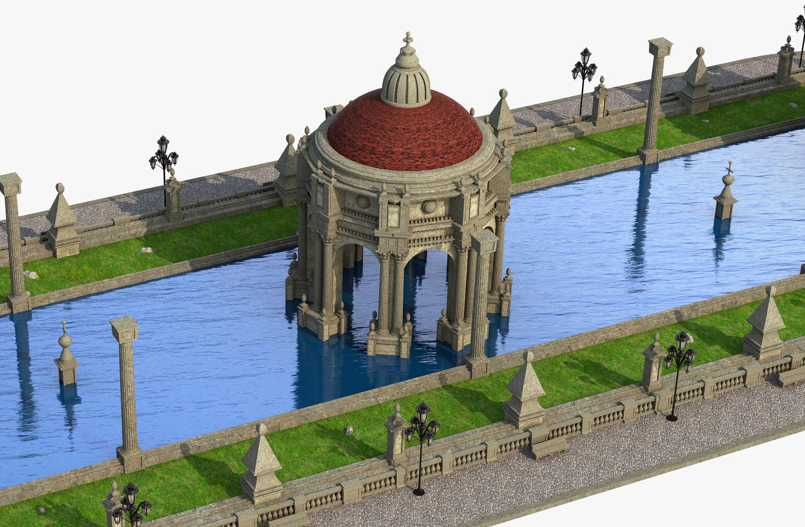 3D Fantasy Classic Swimming Pool Temple - TurboSquid 1776058