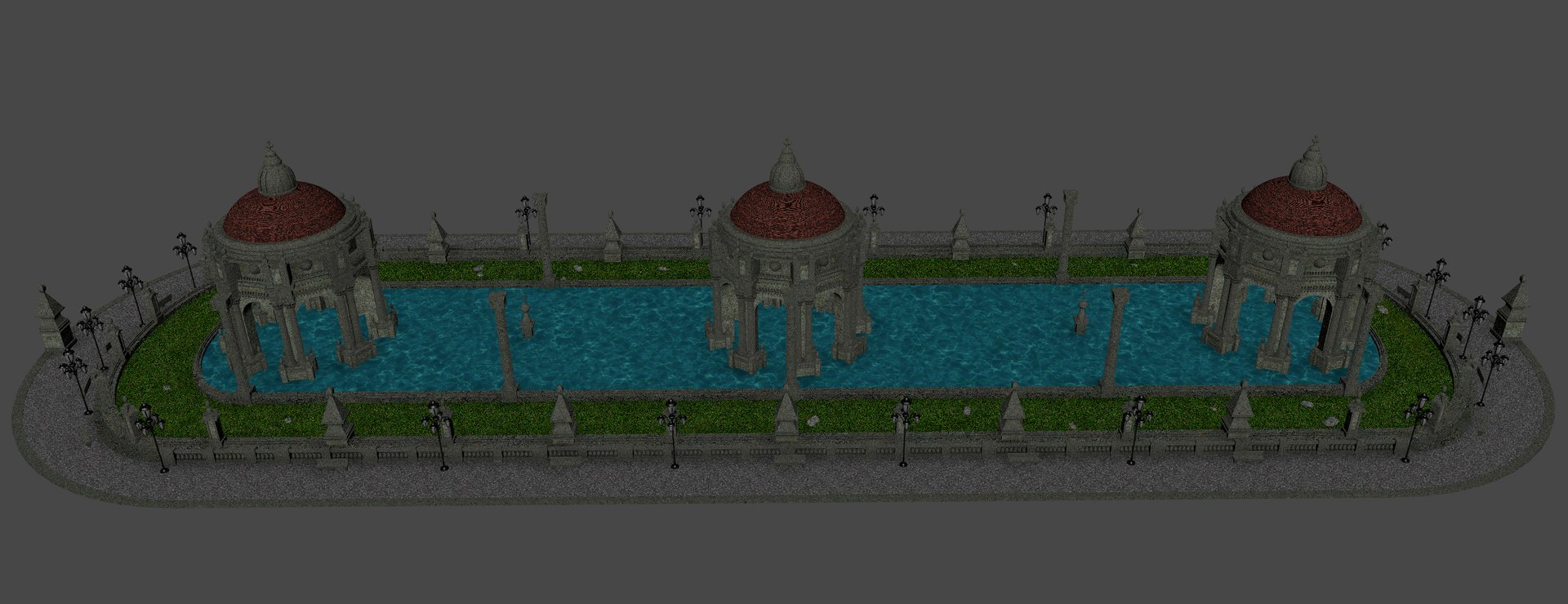 3D Fantasy Classic Swimming Pool Temple - TurboSquid 1776058