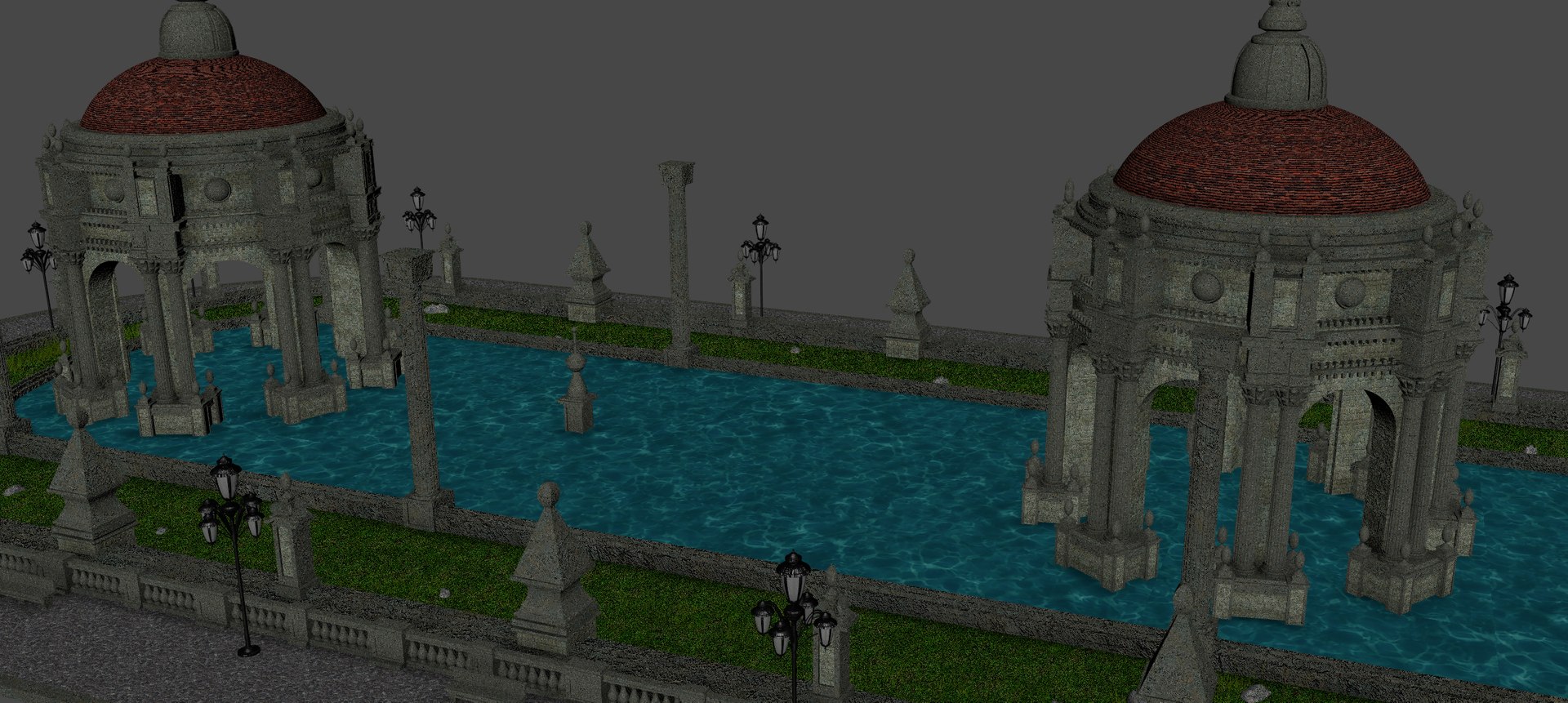 3D Fantasy Classic Swimming Pool Temple - TurboSquid 1776058