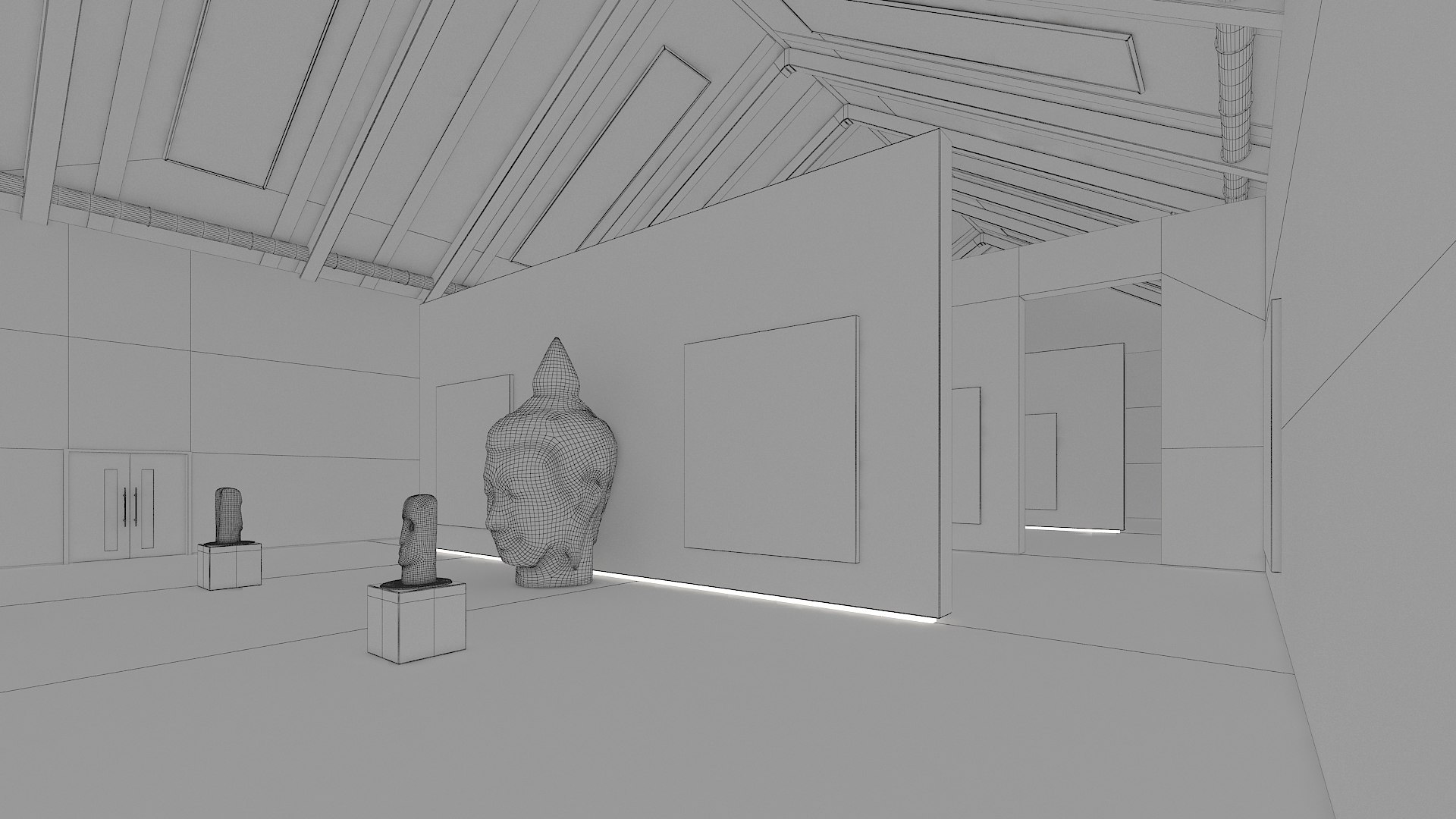 3D Realistic Art Gallery Interior Model - TurboSquid 1654103