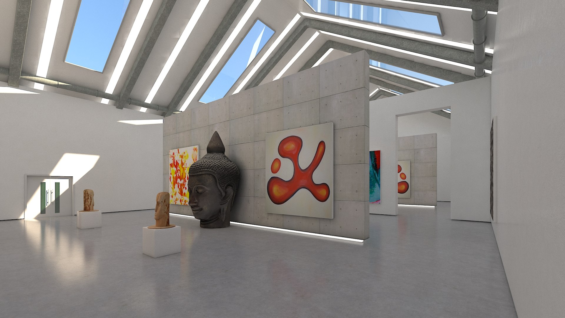 3D Realistic Art Gallery Interior Model - TurboSquid 1654103